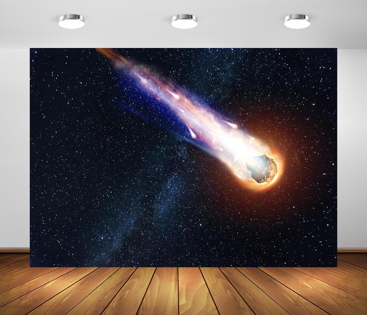 Amazon.com : BELECO 5x3ft Fabric Galaxy Backdrop Comet and Asteroid ...