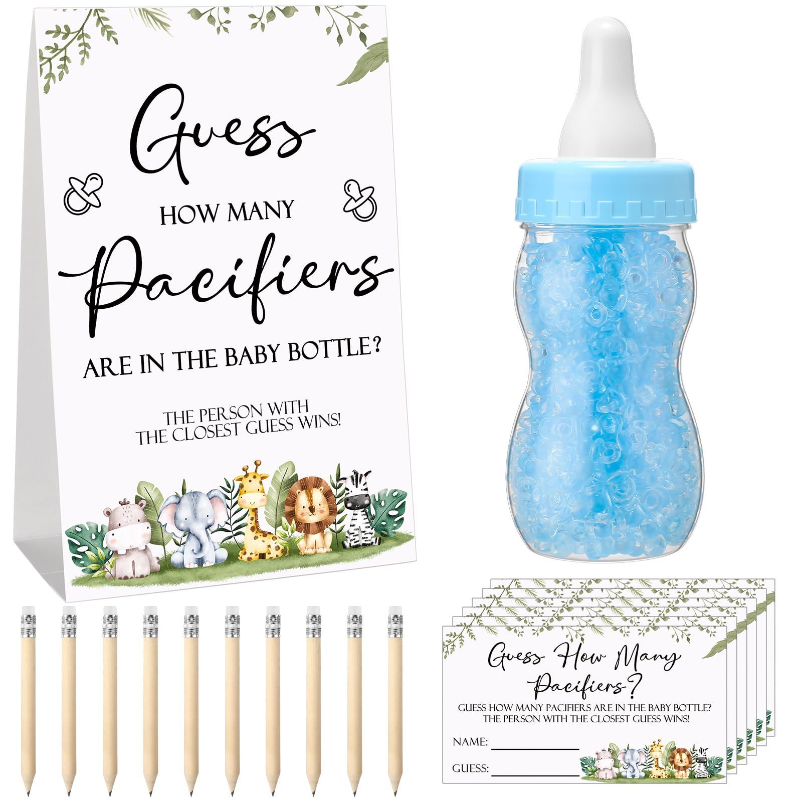 Amazon.com: Roowest 512 Pcs Baby Shower Games Guess How Many Pacifiers ...