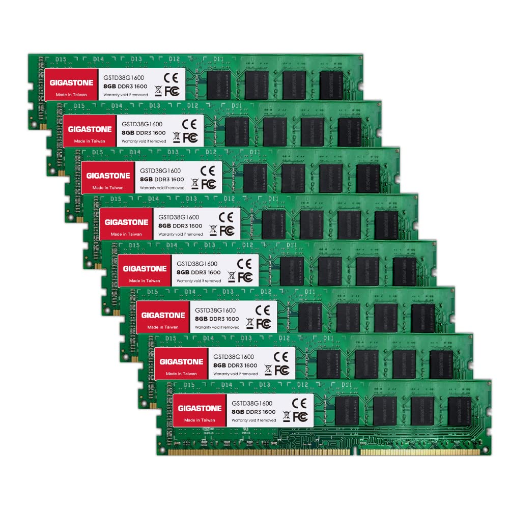 【DDR3 RAM】GIGASTONE 64GB Kit (8x8GB) DDR3/DDR3L 1600MHz (1333MHz) PC3 ...