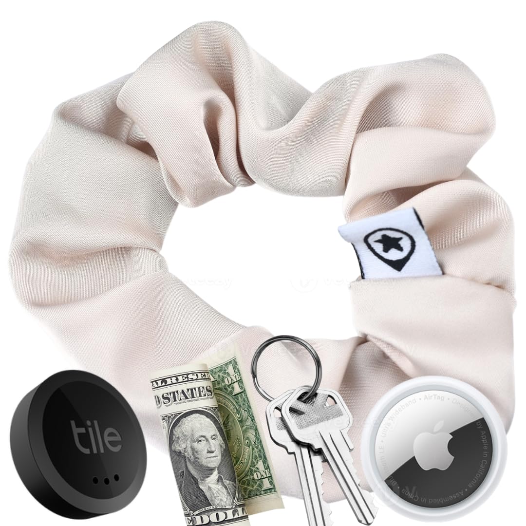 Amazon.com: SafeTrack HairTag Child Size Satin Hair Scrunchie GPS Money ...