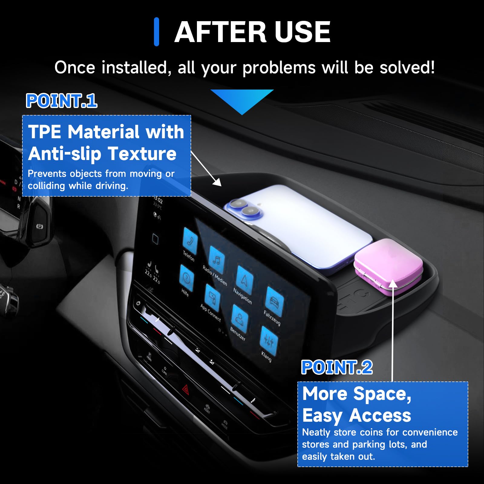 Snapklik.com : For 2025 VW ID4 Dashboard Organizer Tray For 2020-2025 ...