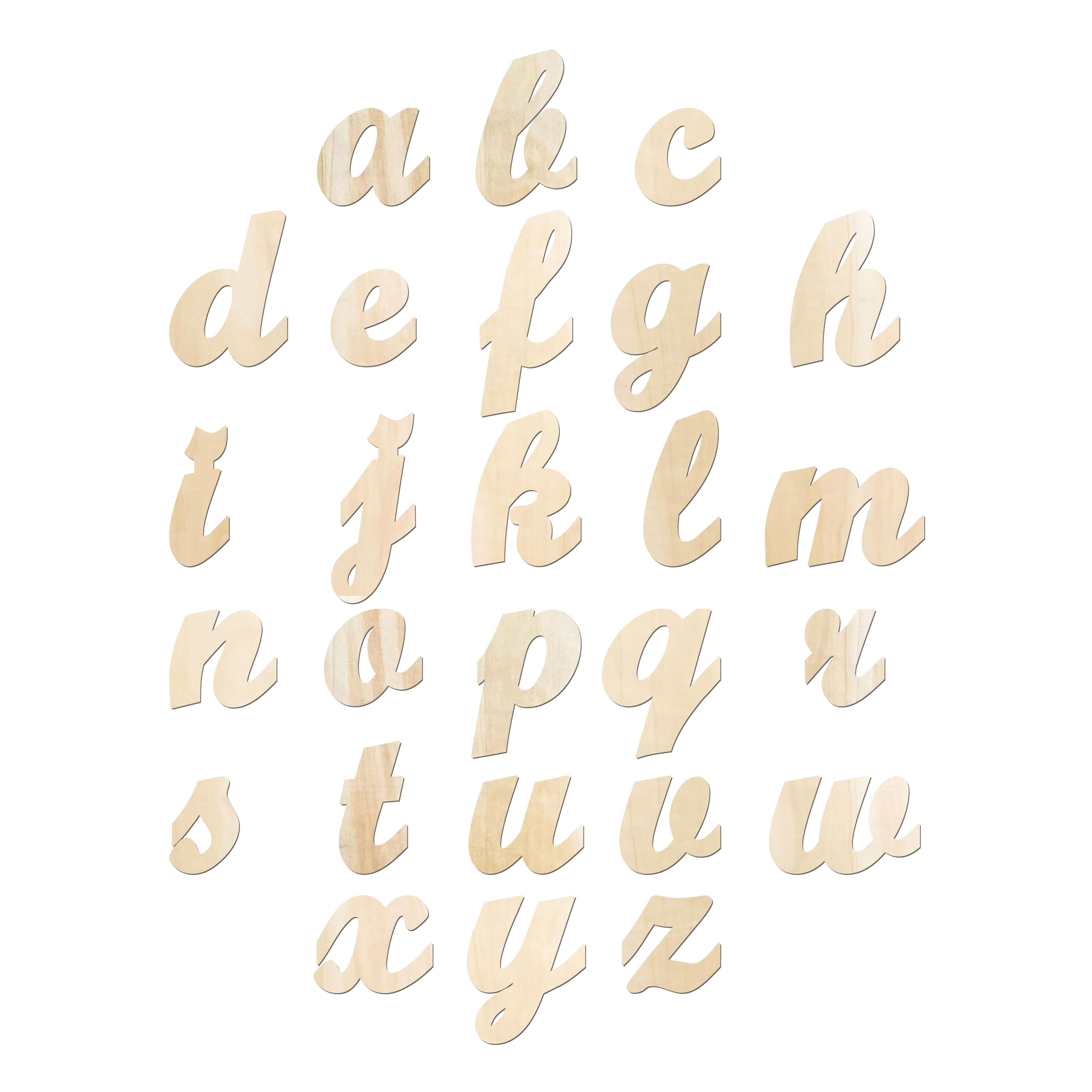 Snapklik.com : 3.7 To 6 Inch 102 Pieces Wood Letters Cursive Lowercase ...