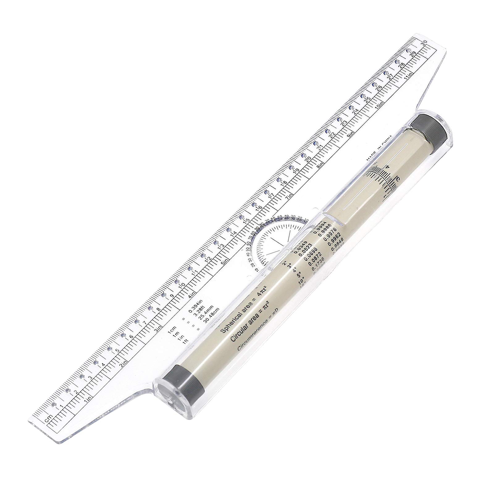 Buy BokWin 12 Inch Measuring Rolling Ruler, Drawing Roller Ruler ...