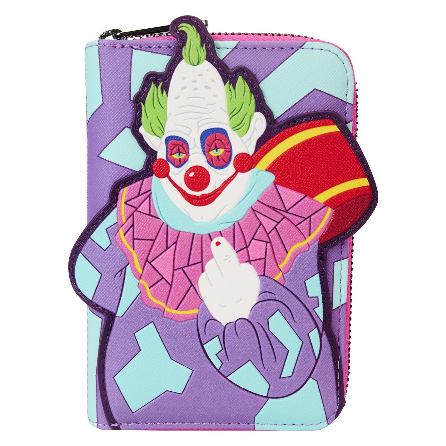 Amazon.com: Loungefly Killer Klowns Jumbo Cosplay Zip Around Wallet ...