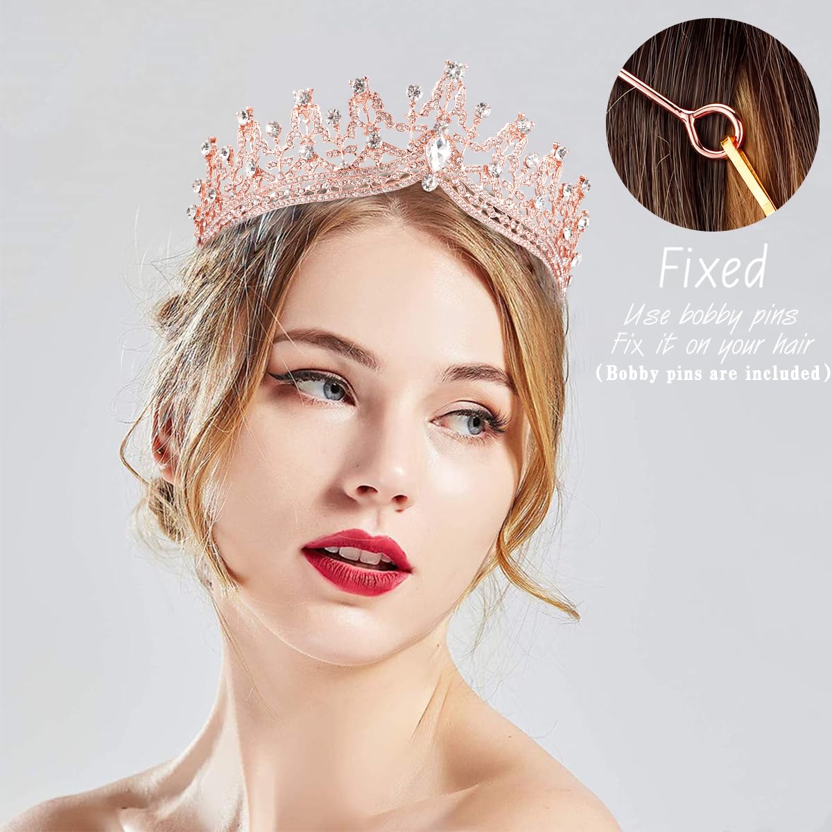 Snapklik.com : Rose Gold Tiaras And Crowns For Women, Corona Para 15 ...