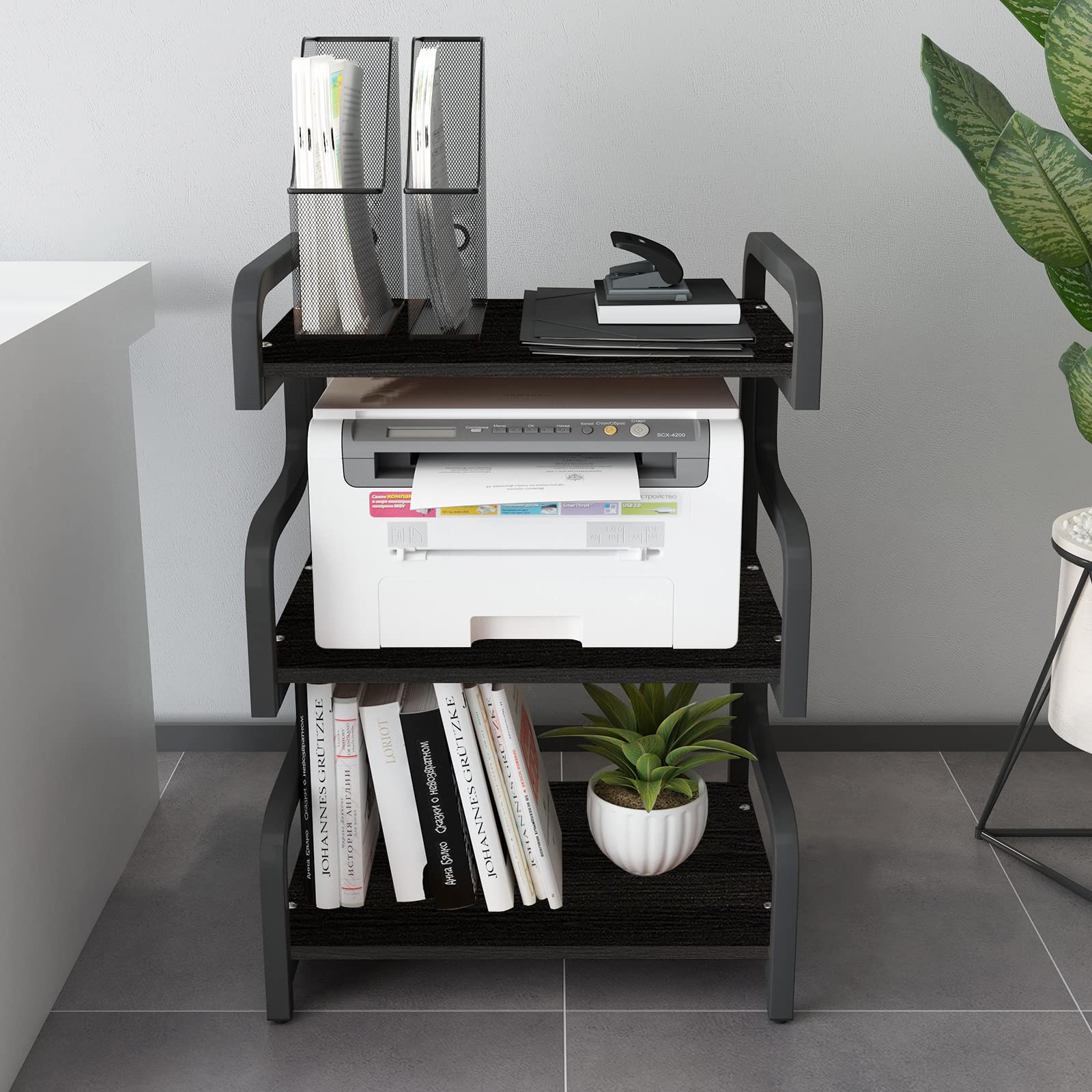 Natwind 3-Tier Printer Stand with Wheels Movable Storage Cart Floor ...