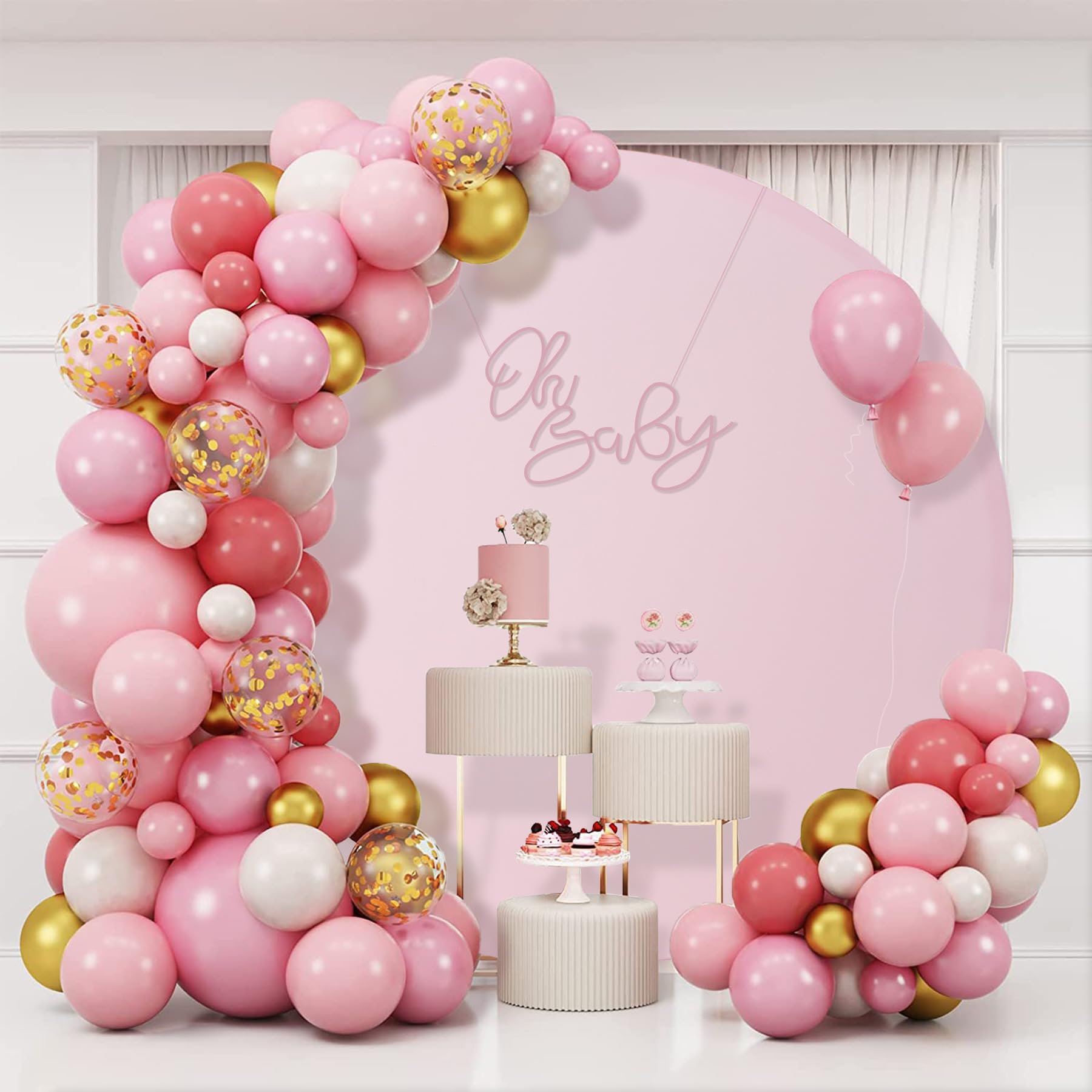 Snapklik.com : 6.5ft Baby Pink Round Backdrop Cover Suitable For 6.5ft ...