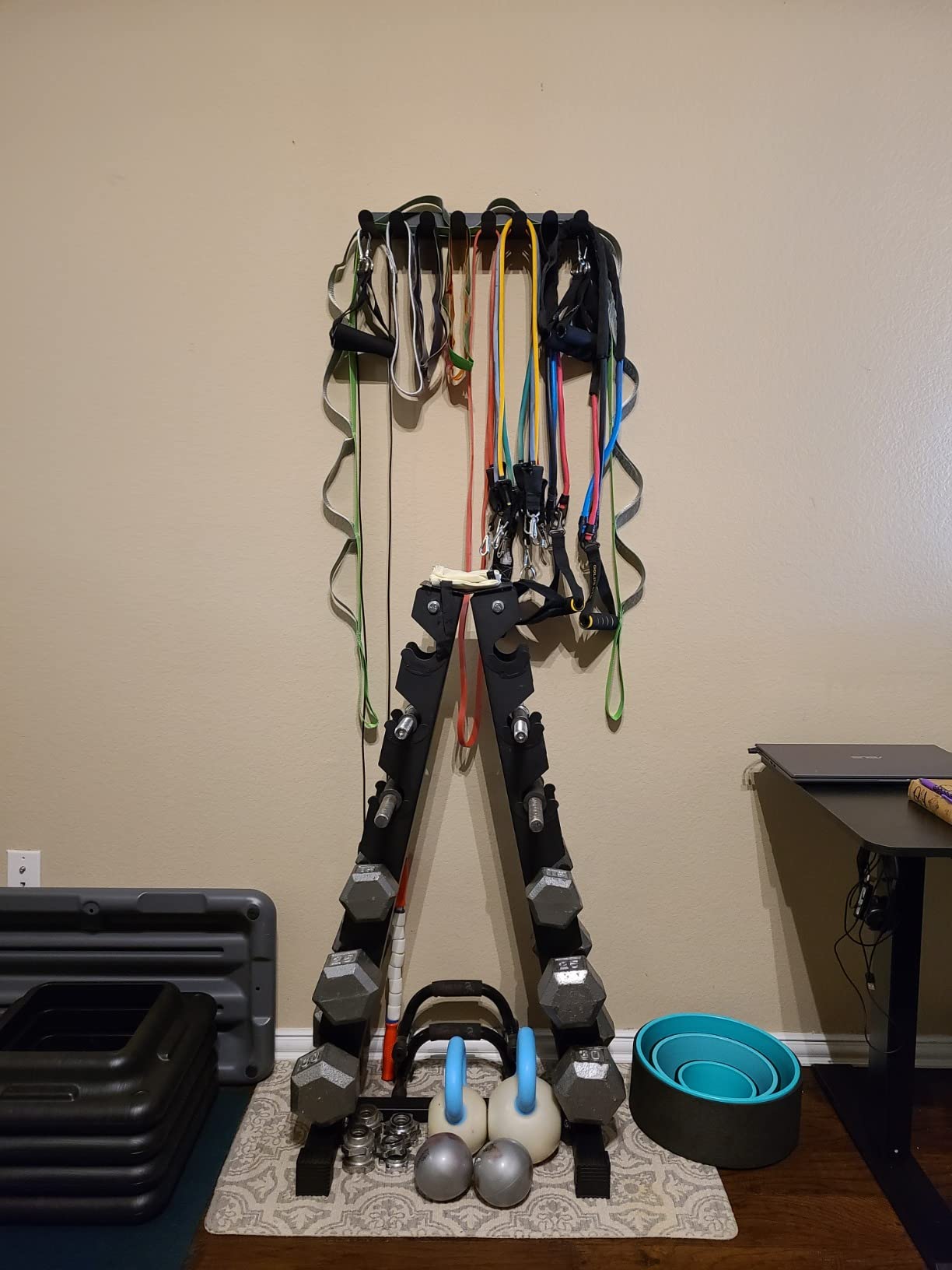 $6/mo - Finance Gym Storage Rack Resistance Band Rack Wall Mount ...