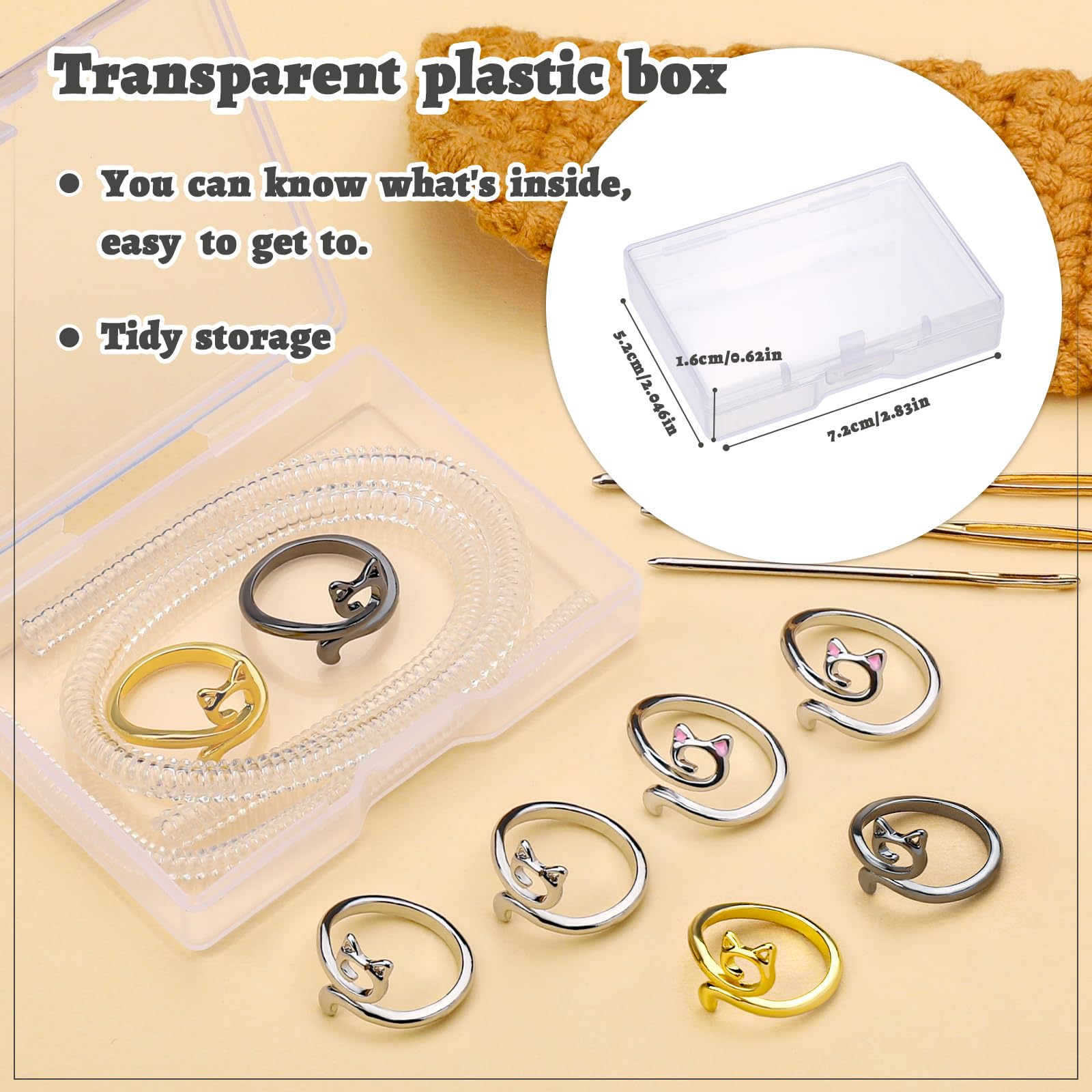 ENCHOL 8Pcs Crochet Rings for Fingers, Adjustable Knitting Crochet Ring ...