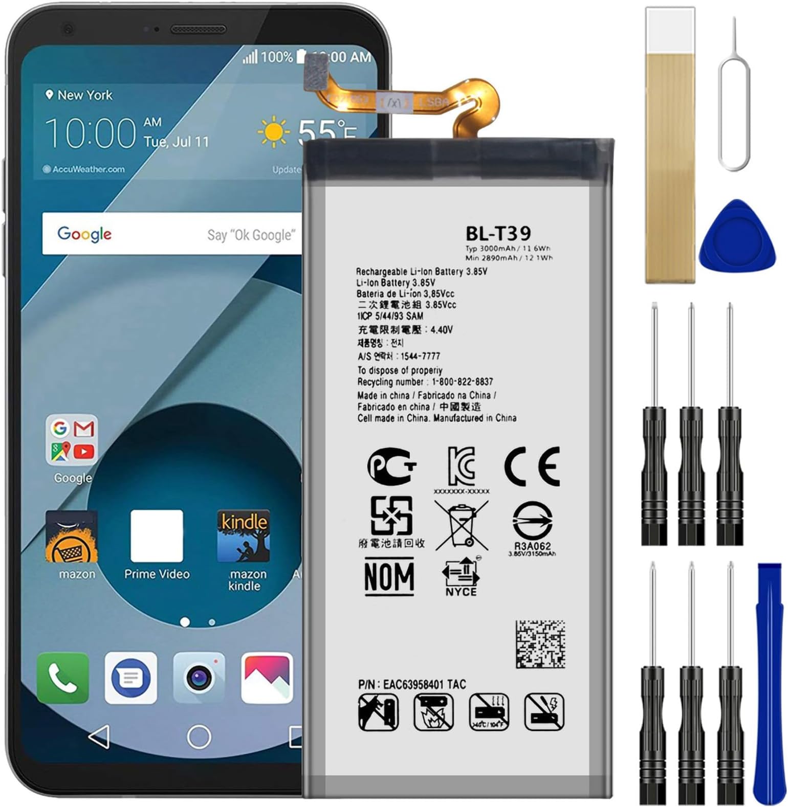 Amazon.com: GREEN FUSION BL-T39 Battery for LG G7/G7 Plus ThinQ & Q7/Q7 Plus, with Installation ...