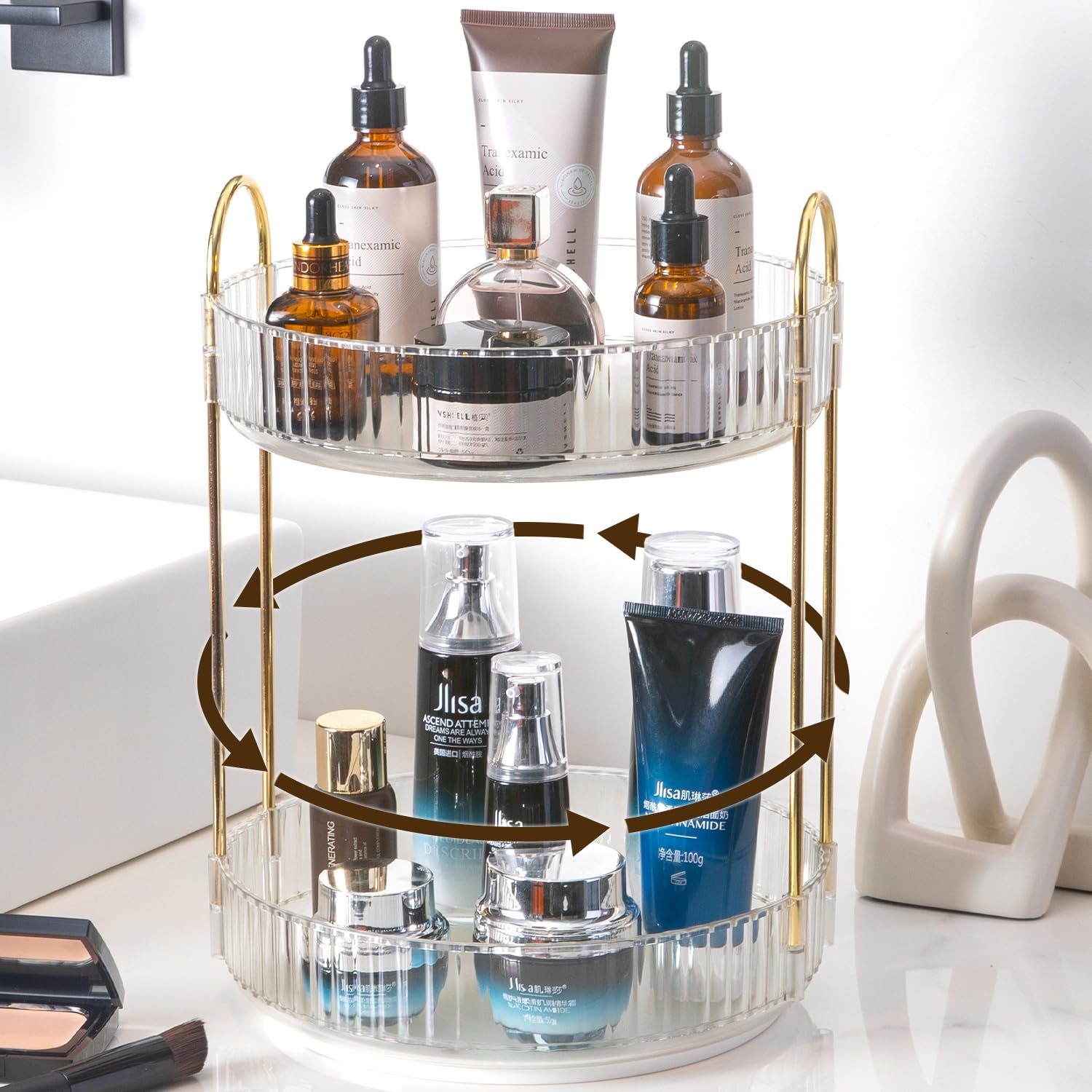 Lighterday 360 Degree Rotating Makeup Organiser,Spinning Cosmetics ...