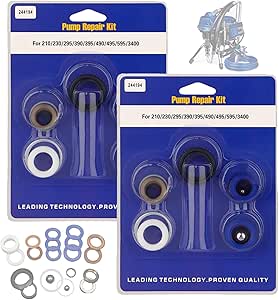 Amazon.com: ZVJV 2 Set 244194 Pump Repair Packing Kits for Graco 210 ...