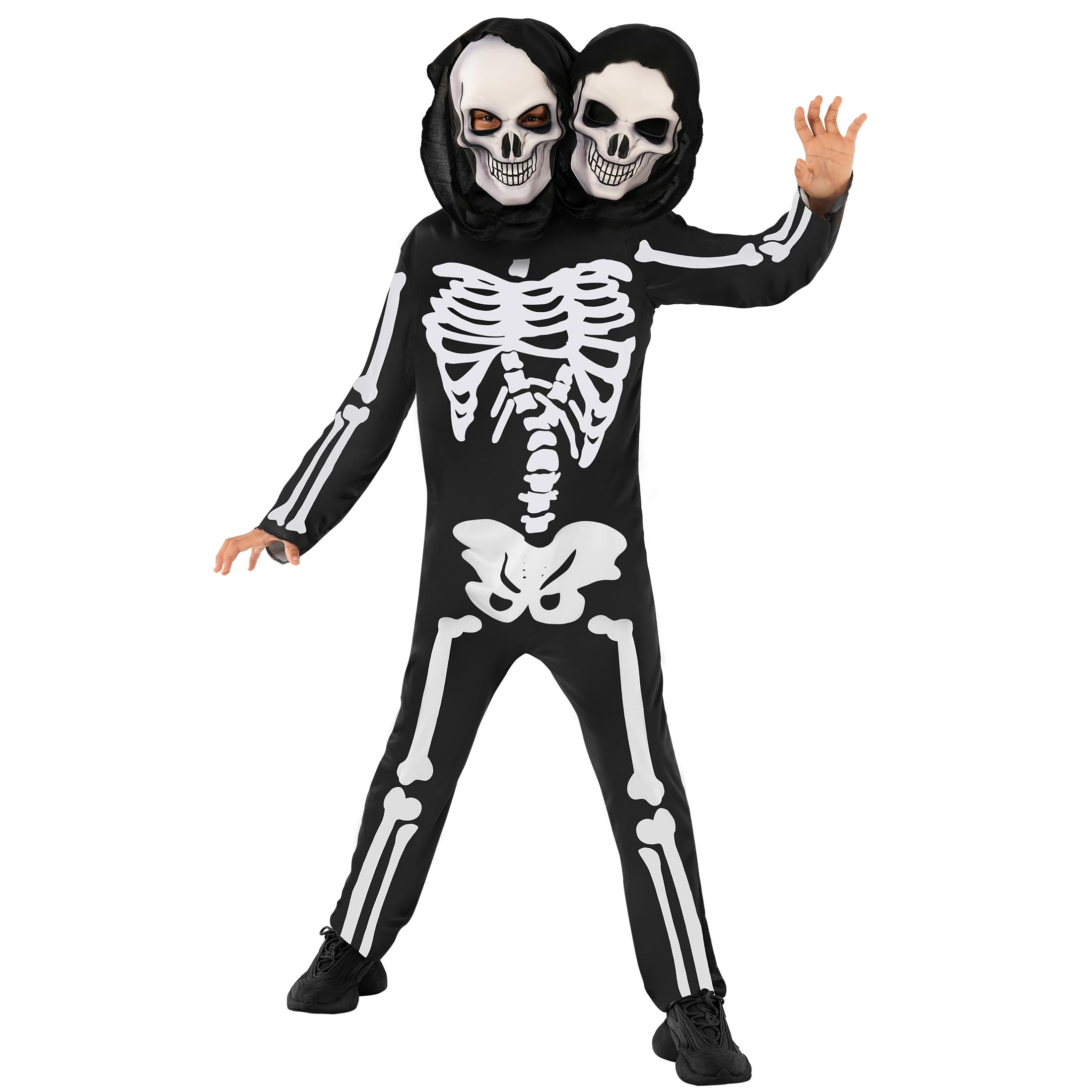 Morph Grim Reaper Costume Kids 2-Headed Ghoul Outfit Scary Ghost ...