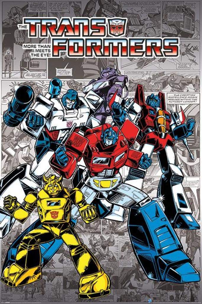 Transformers G1 Retro Comic Poster Print Comic Scene Background Optimus ...