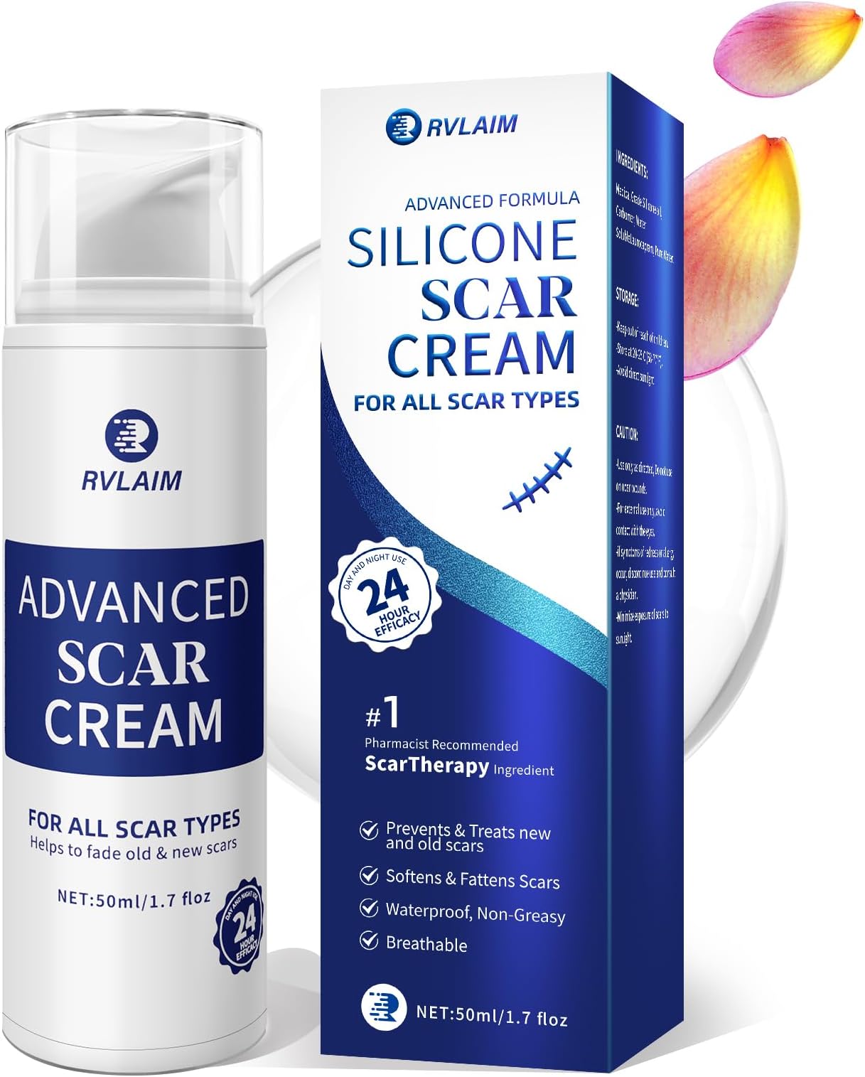 Amazon.com : Rvlaim Scar Cream Gel, Advanced Silicone Scar Gel ...
