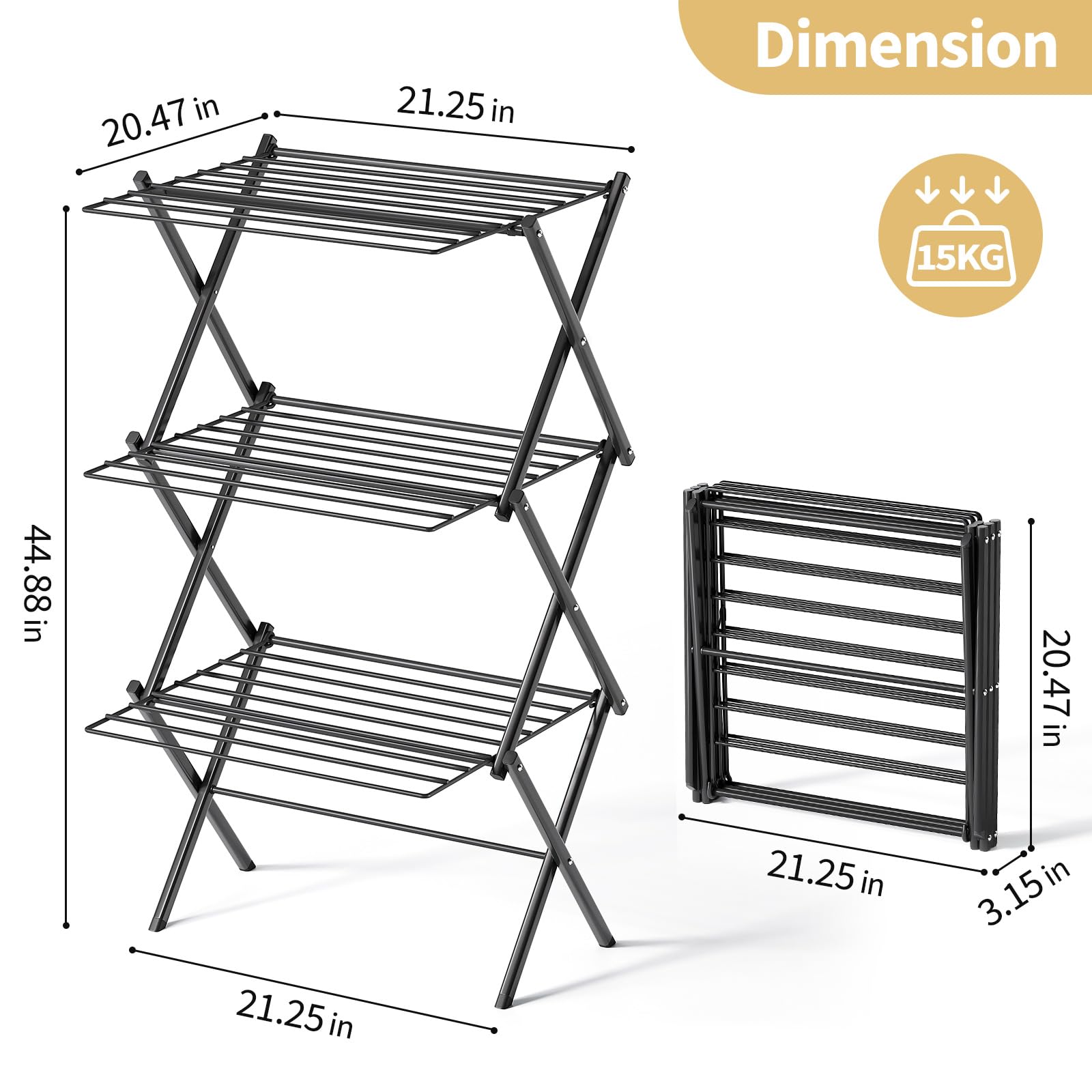 Snapklik.com : APEXCHASER Collapsible Clothes Drying Rack - Multi-Level