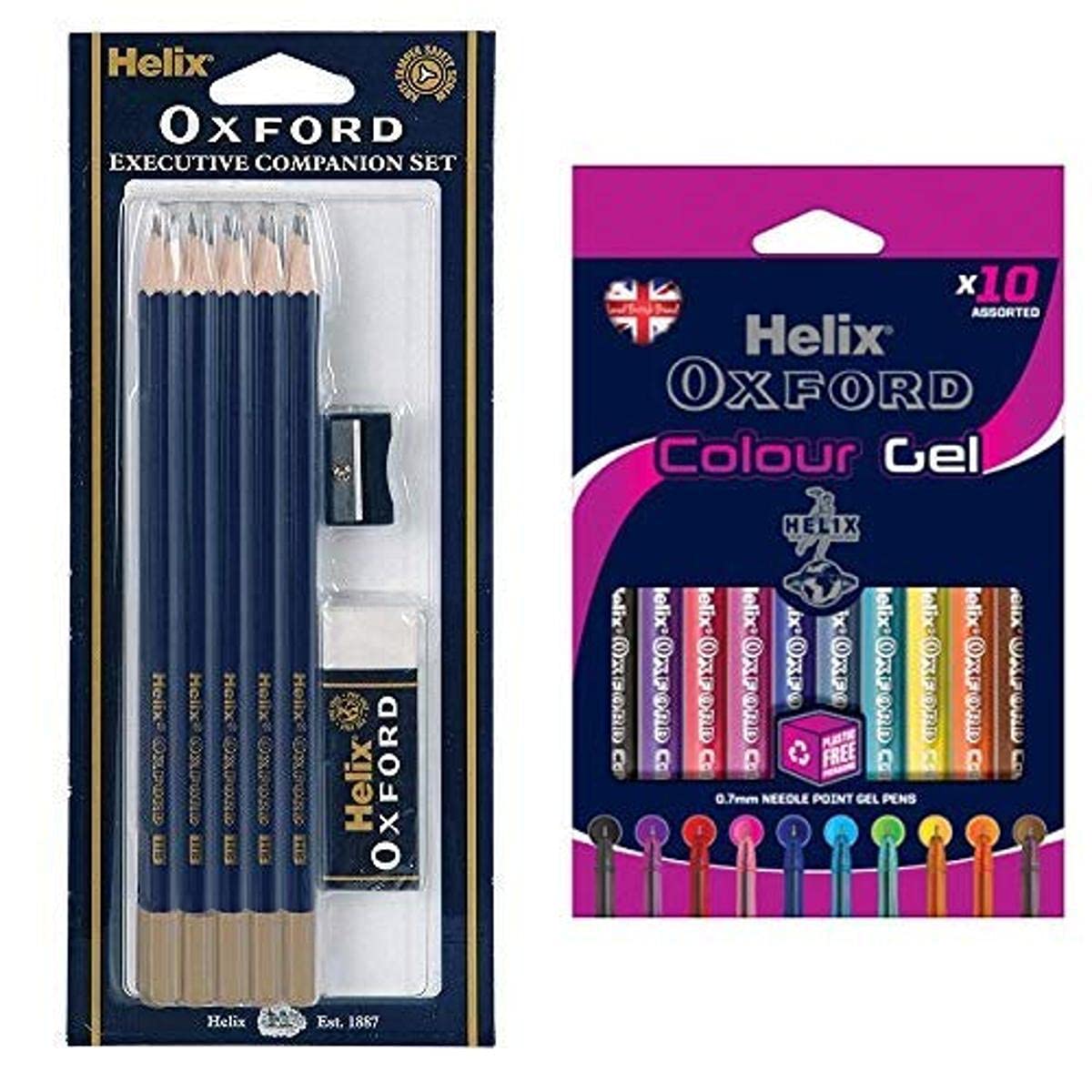 Helix Oxford x10 HB Pencils, Sharpener and Eraser Set & Helix Oxford ...