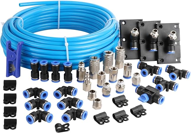 WYNNsky Shop Air Line Kit, 3/8 Inch (9.5MM) OD × 60 Feet Nylon ...