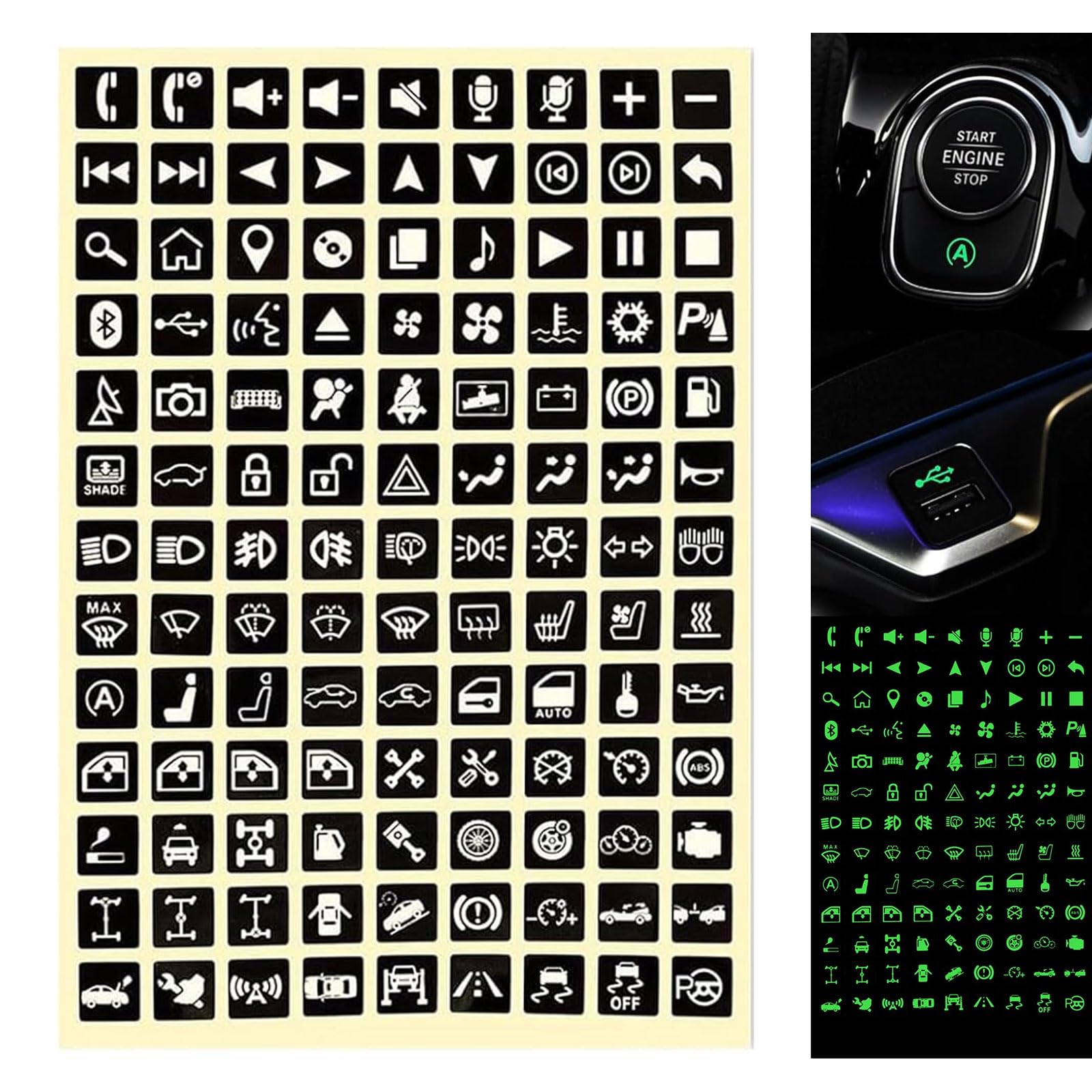 Amazon.com: Neferta 117 PCS Car Center Console Button Sticker, Car Self ...