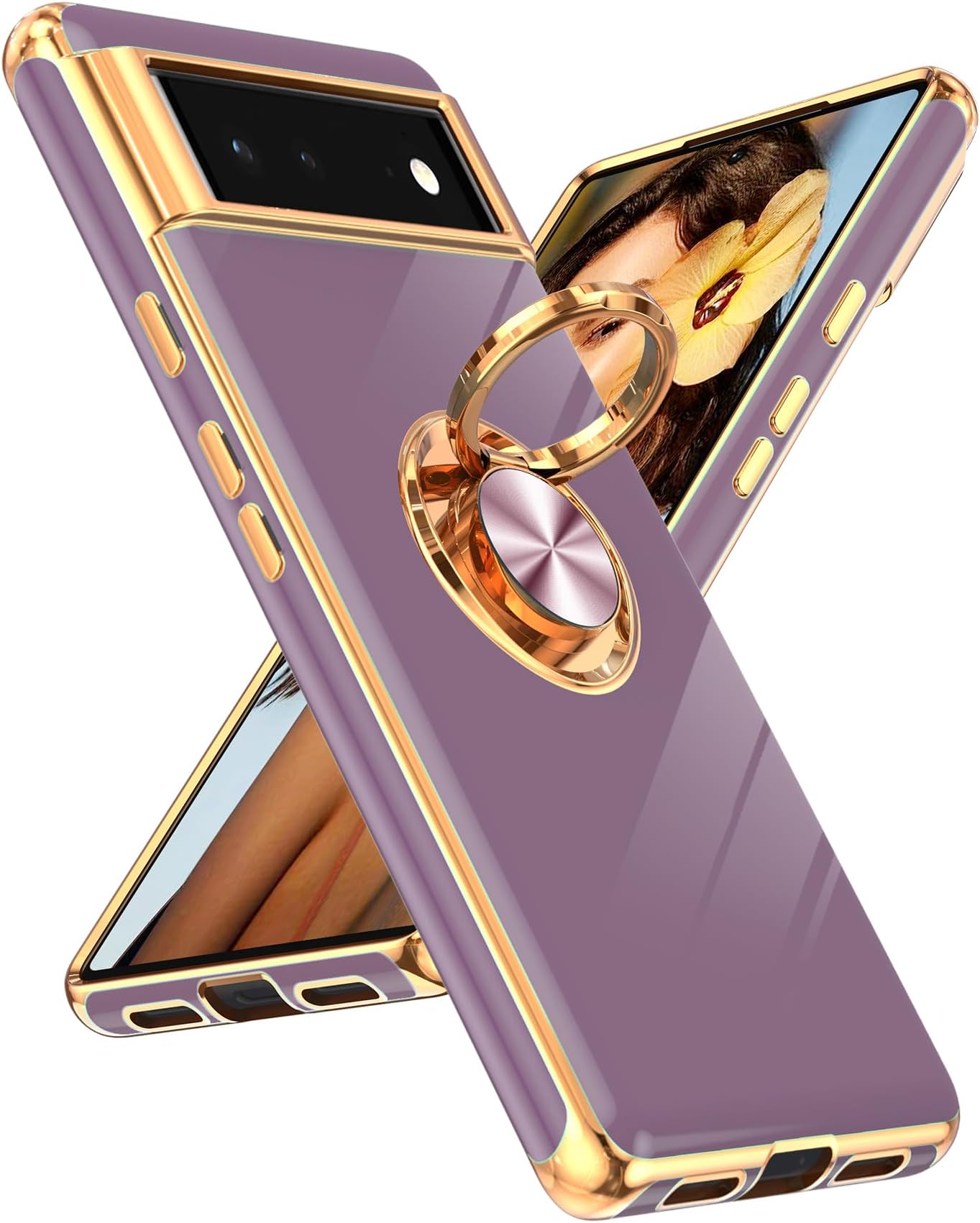 Amazon.com: LeYi for Google Pixel 6 Case: 360° Rotatable Ring Holder ...