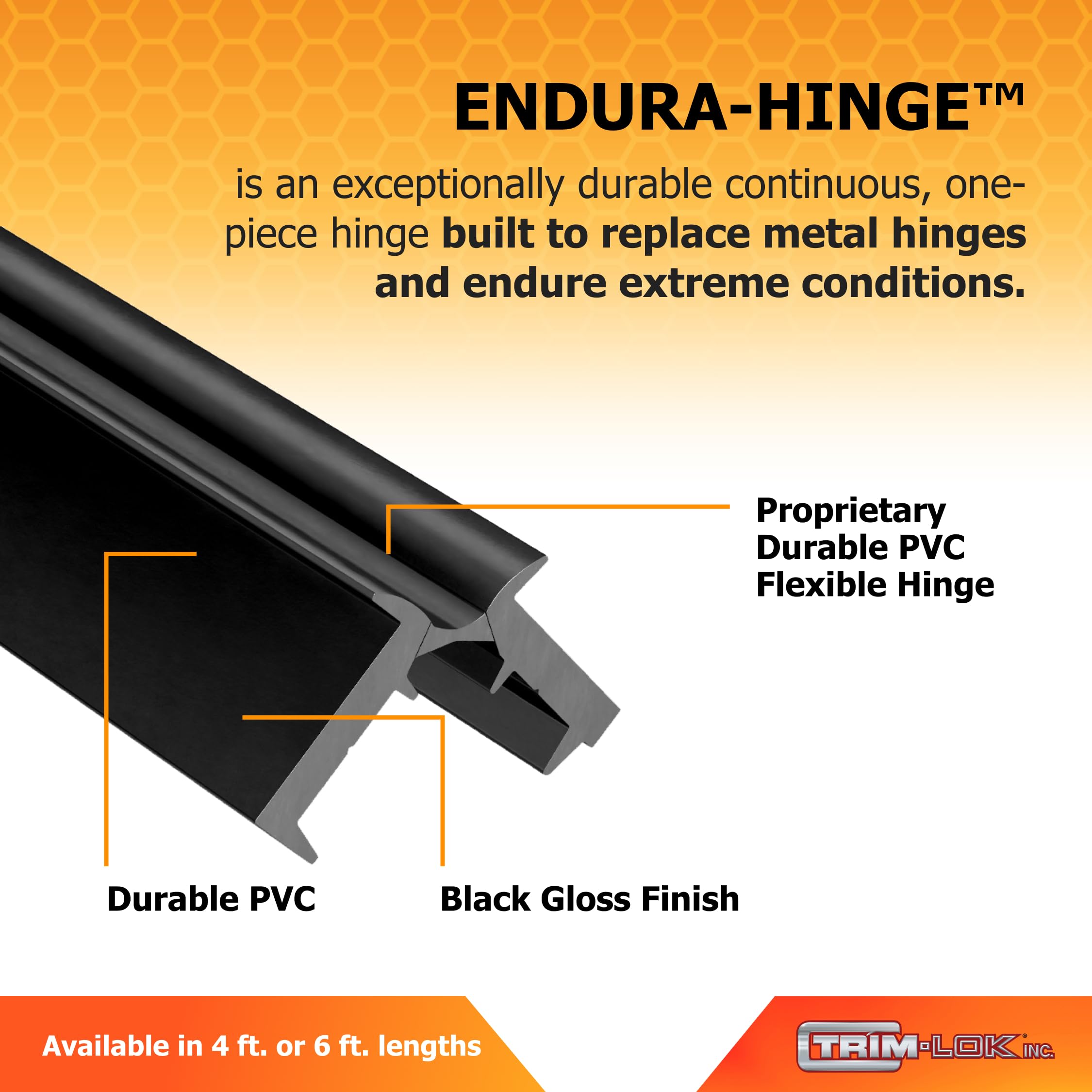 Snapklik.com : Endura-Hinge, 4-Foot Section, Durable PVC Continuous ...