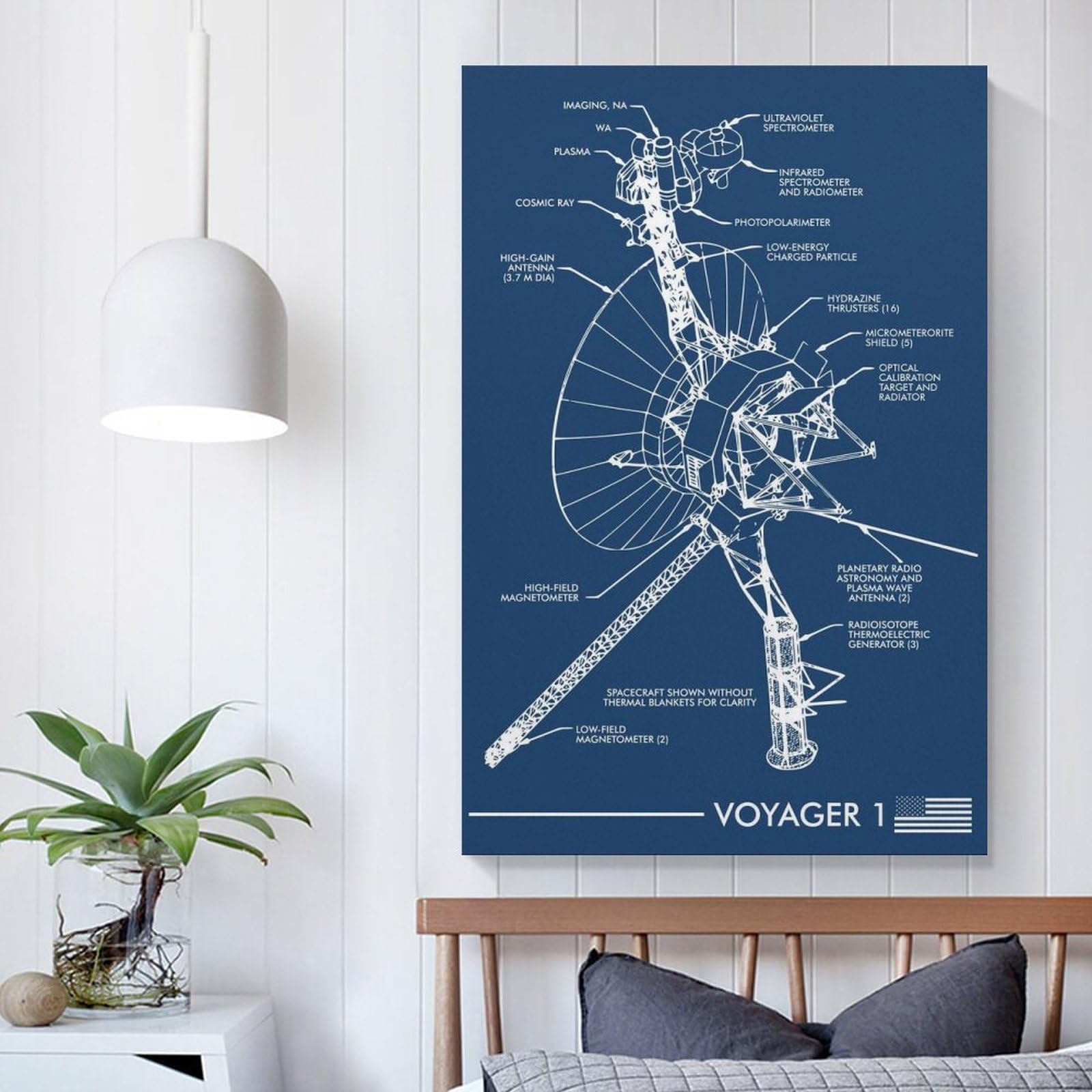 Voyager 1 Drawing Voyager Spacecraft Diagram Art Print