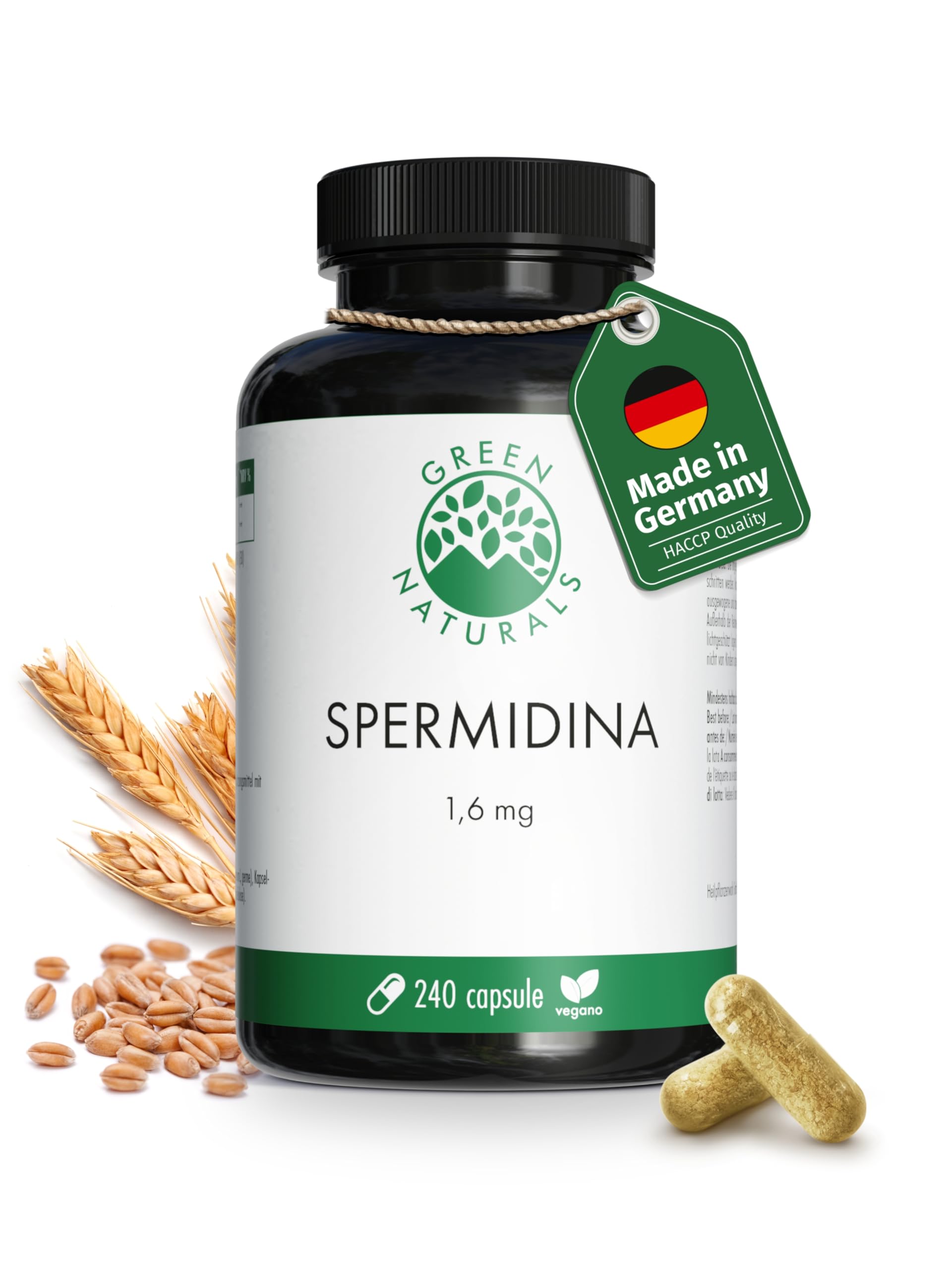 Spermidina 1,6 mg da Estratto di germe di grano (240 capsule da 800mg ...