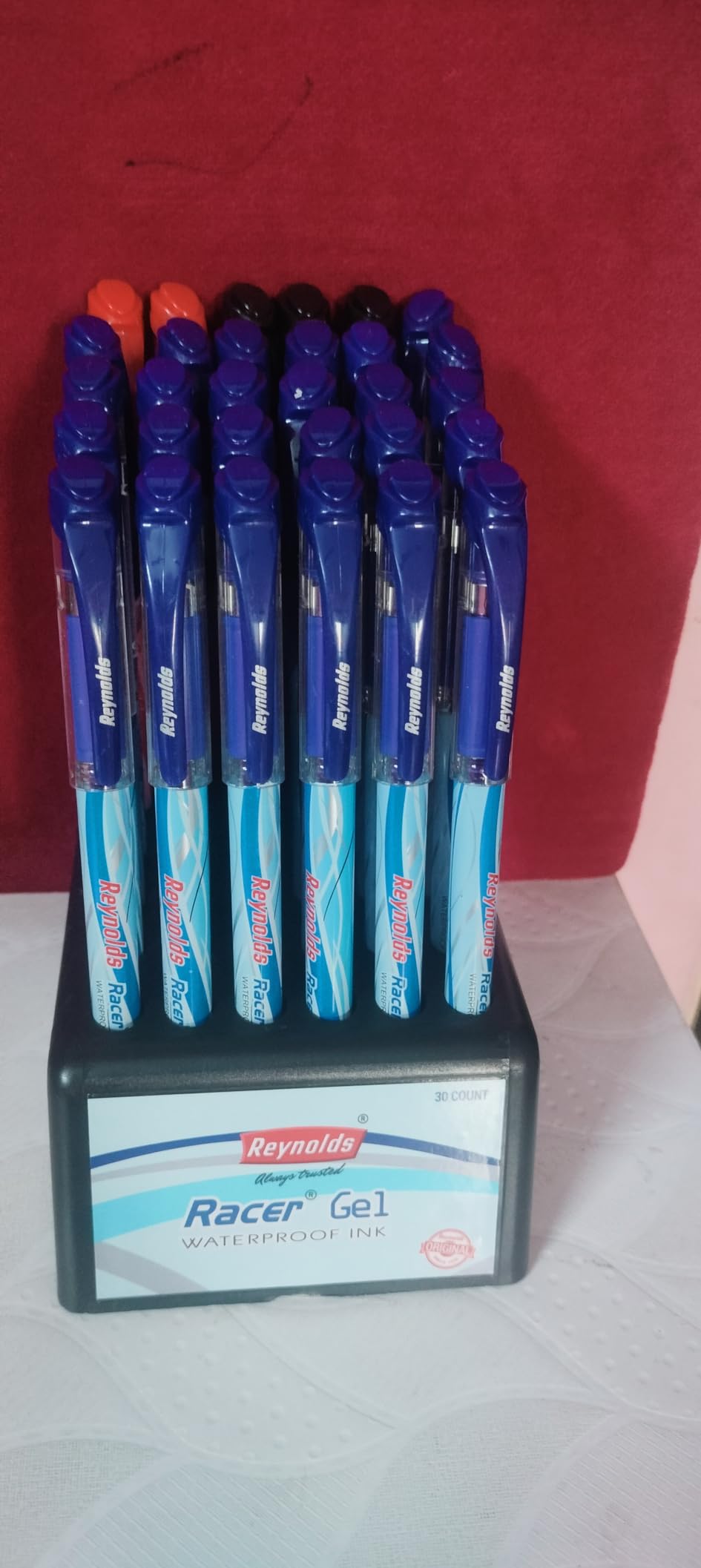 Reynolds RACER GEL 30 CT 25 BLUE 3 BLACK & 2 RED - DISPENSER | Gel Pen ...