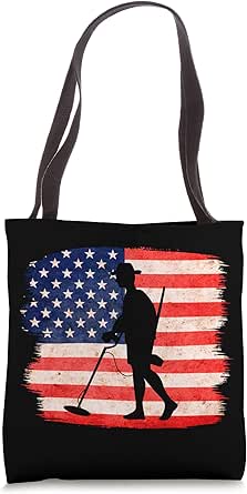 Amazon.com: Patriotic USA Flag Metal Detector Tote Bag : Clothing ...