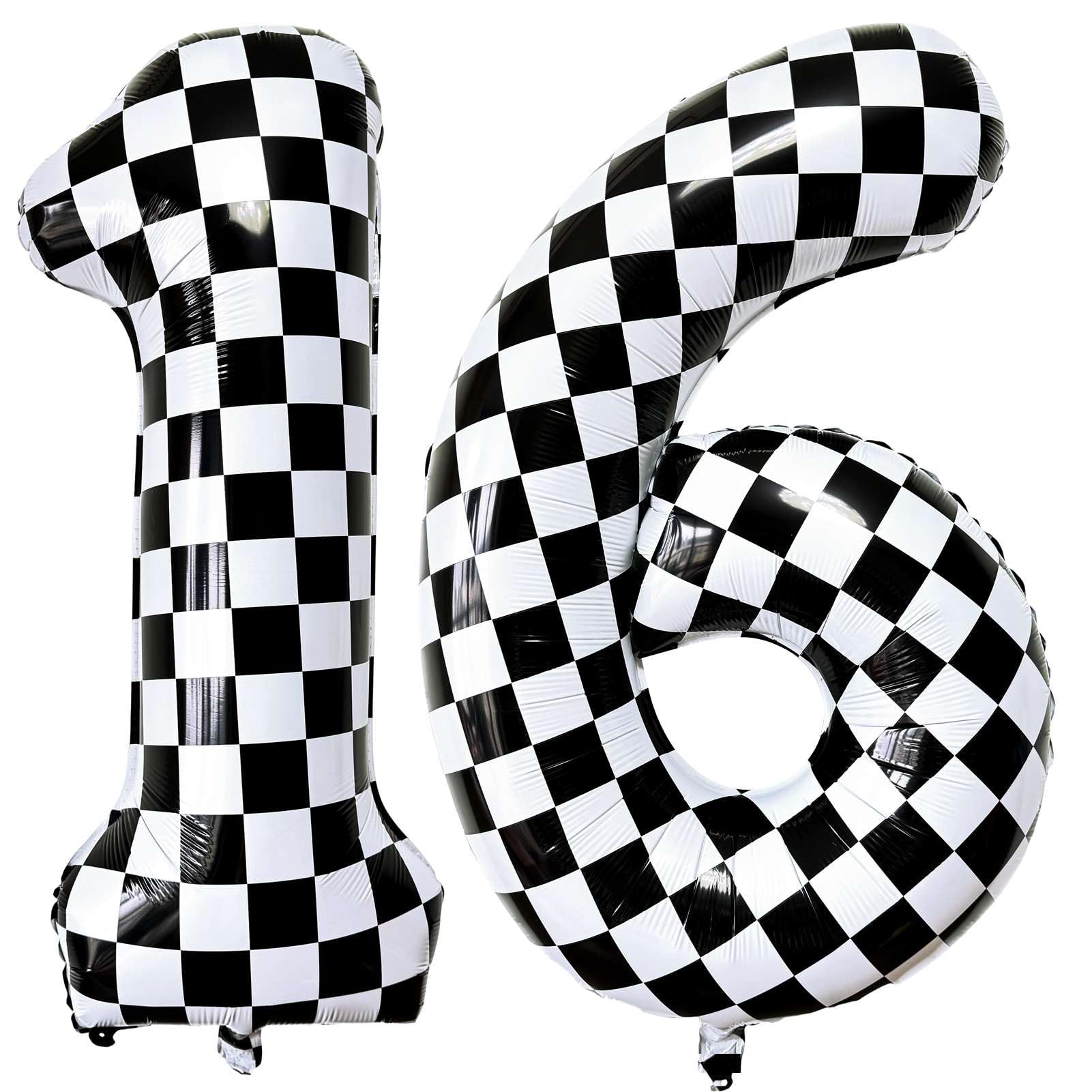 Amazon.com: Number 16 Checkered Balloons 40 Inch Giant Race Car ...