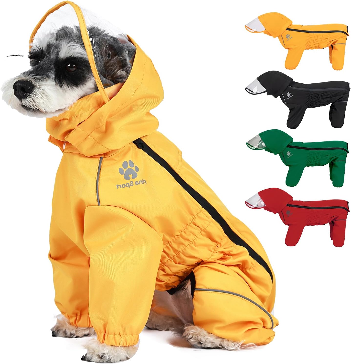 Amazon.com: PINA Impermeable para perro, chaqueta impermeable para perro con capucha, chaqueta ...