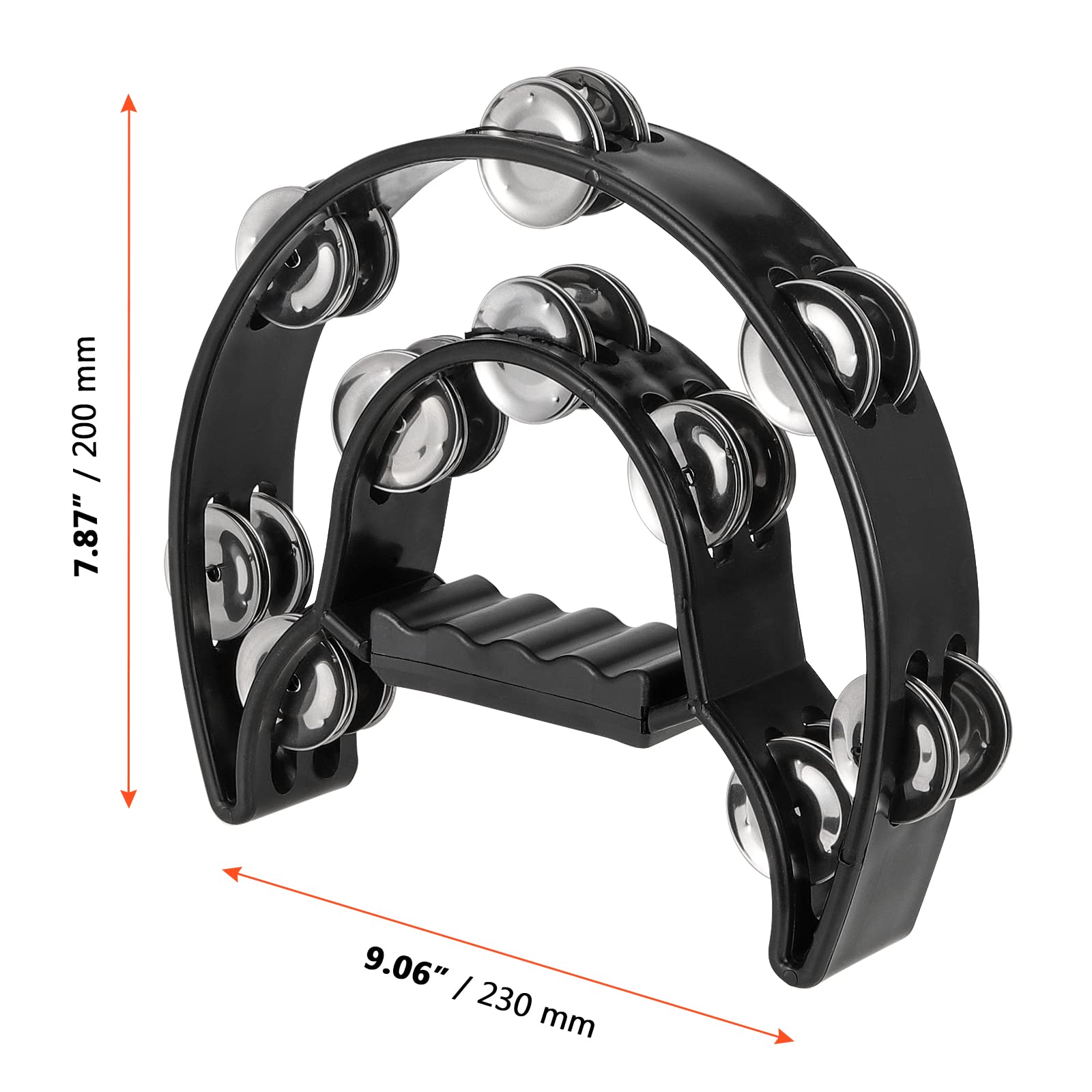 Snapklik.com : SINJEUN 4 Pack 9 Inch Black Double Row Tambourine, Half ...