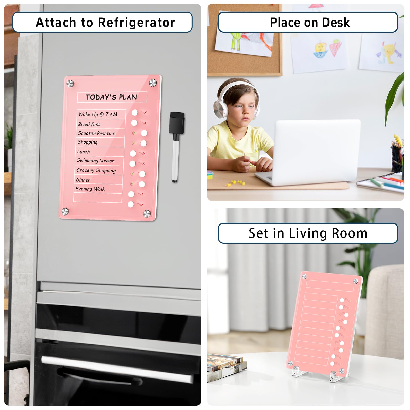 Snapklik.com : NiHome Acrylic Magnetic To Do List Planning Board
