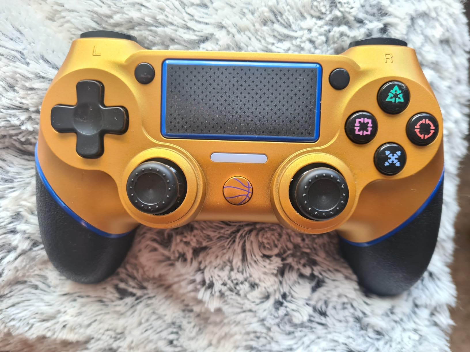AceGamer Wireless Controller for PS4, Golden Custom Design, Turbo ...