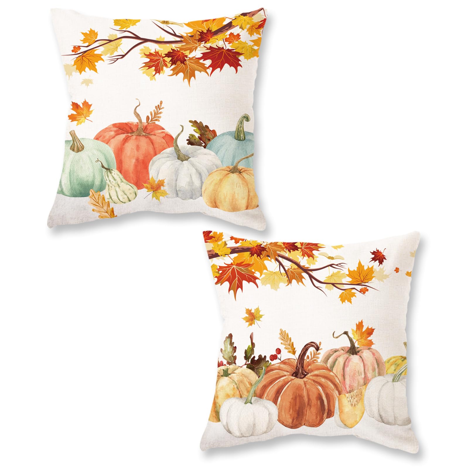 Amazon.com: ONWAY Fall Pumpkins Pillow Covers 16x16 Inch Set of 2 ...