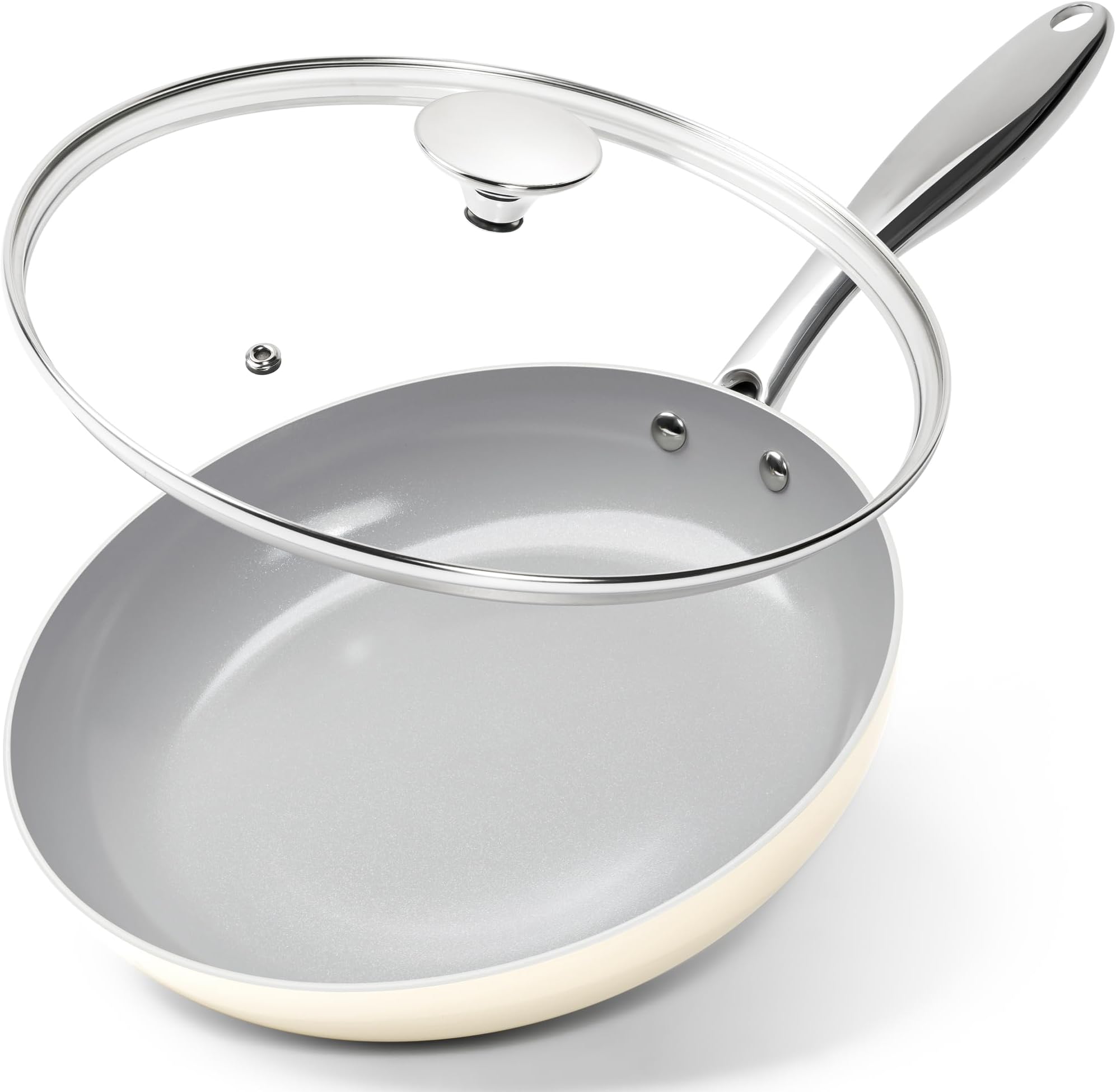 Amazon.com: MsMk 10 Inch Frying Pan Nonstick with Lid, Induction Fry ...