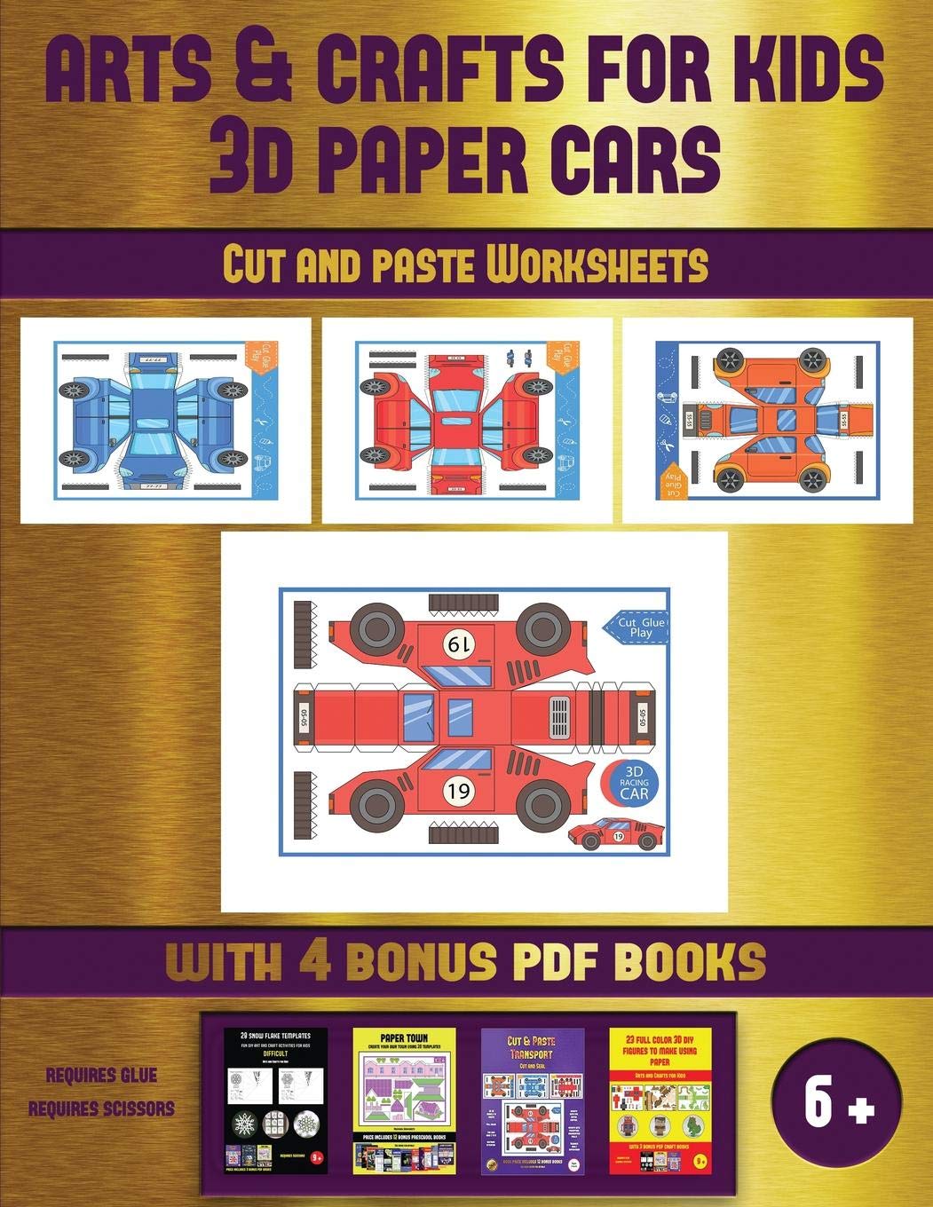 Buy Cut and paste Worksheets (Arts and Crafts for kids - 3D Paper Cars ...