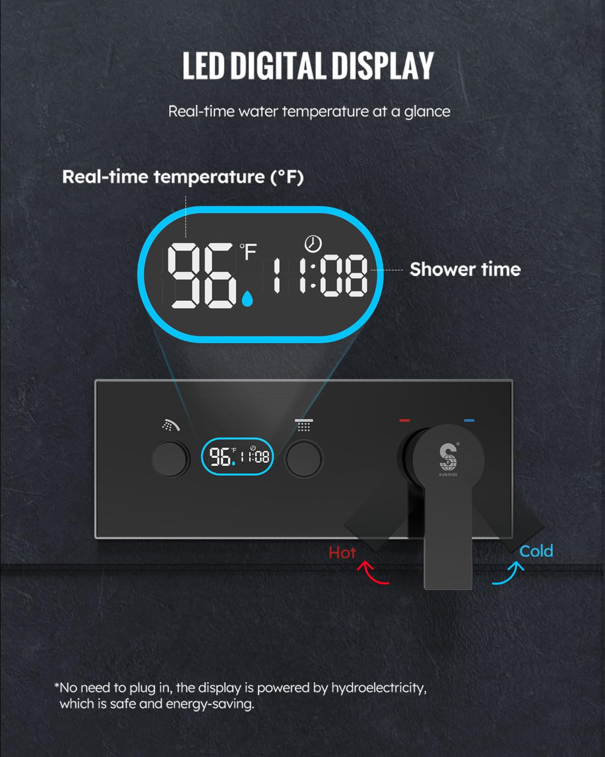 Snapklik.com : LED Digital Display Shower System - SR SUNRISE 10 Inch ...