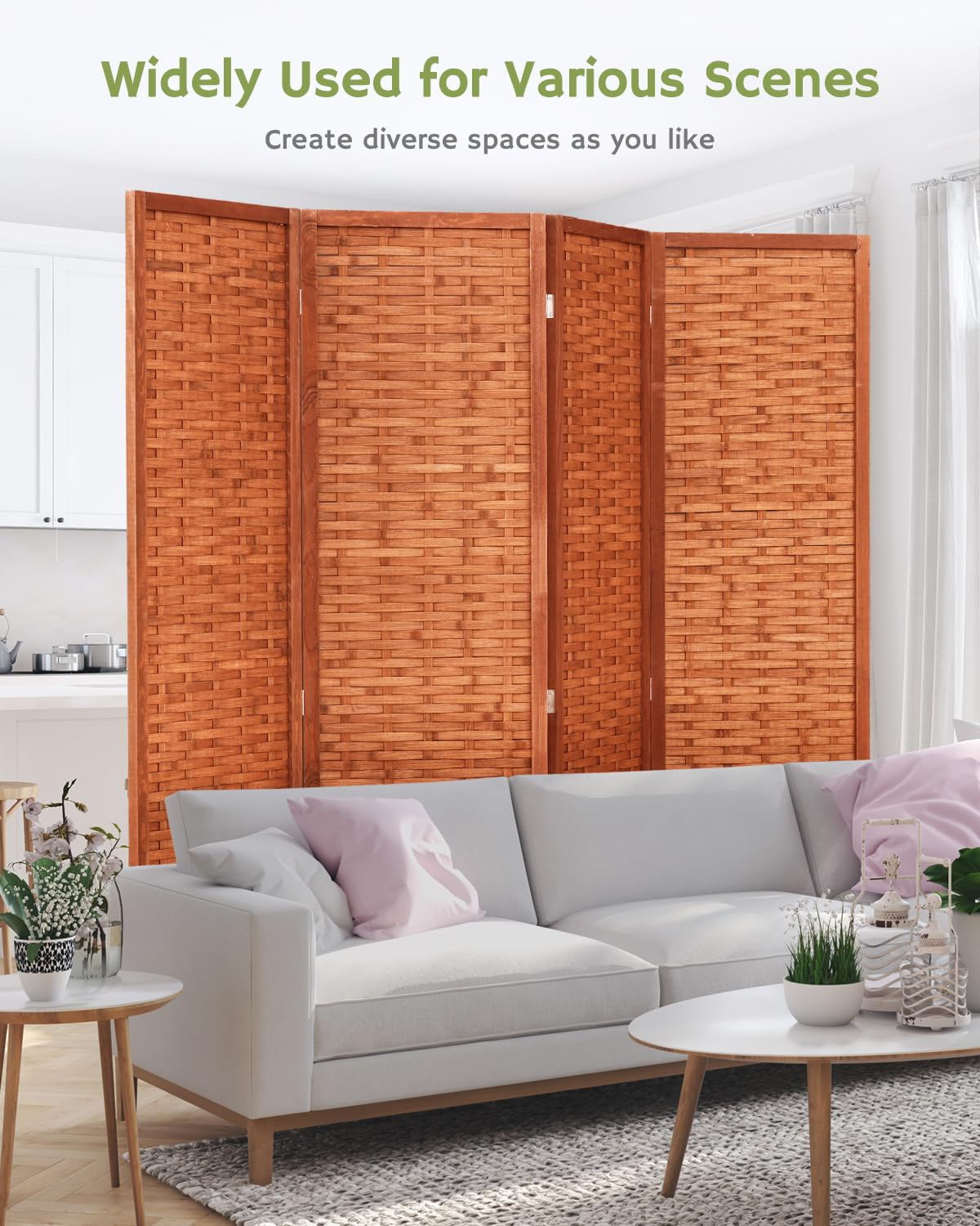 Snapklik.com : JOSTYLE 6ft. Tall Extra Wide Folding Privacy Screens