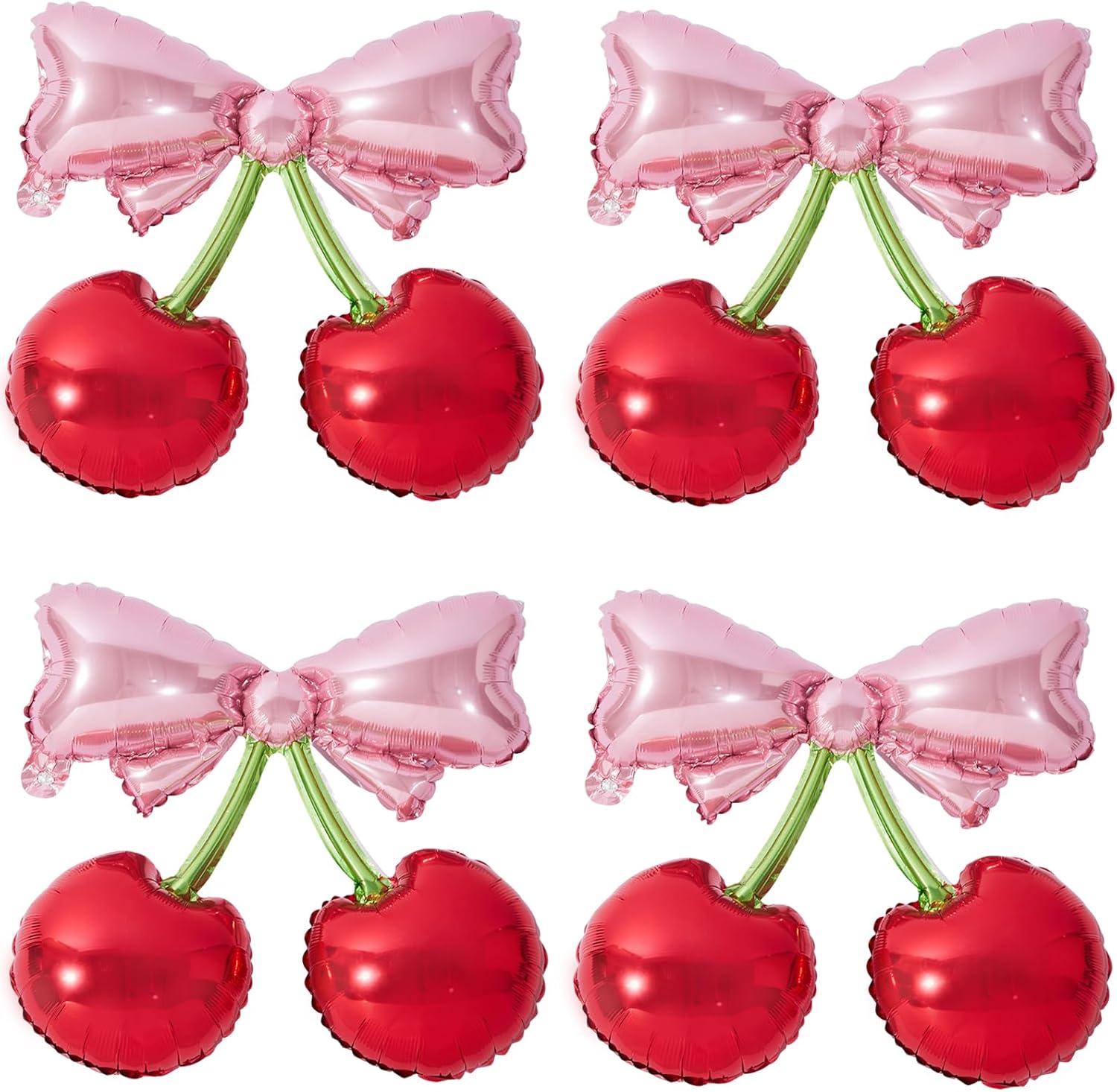 Amazon.com: 4Pcs Pink Bow Red Cherry Balloons for She's The Cherry On ...