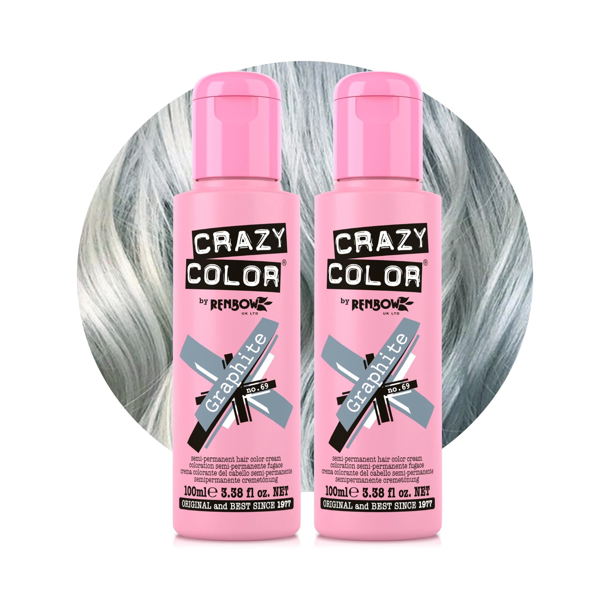 Crazy Color Metallic Graphite Semi-Permanent Duo Hair Dye. Highly ...