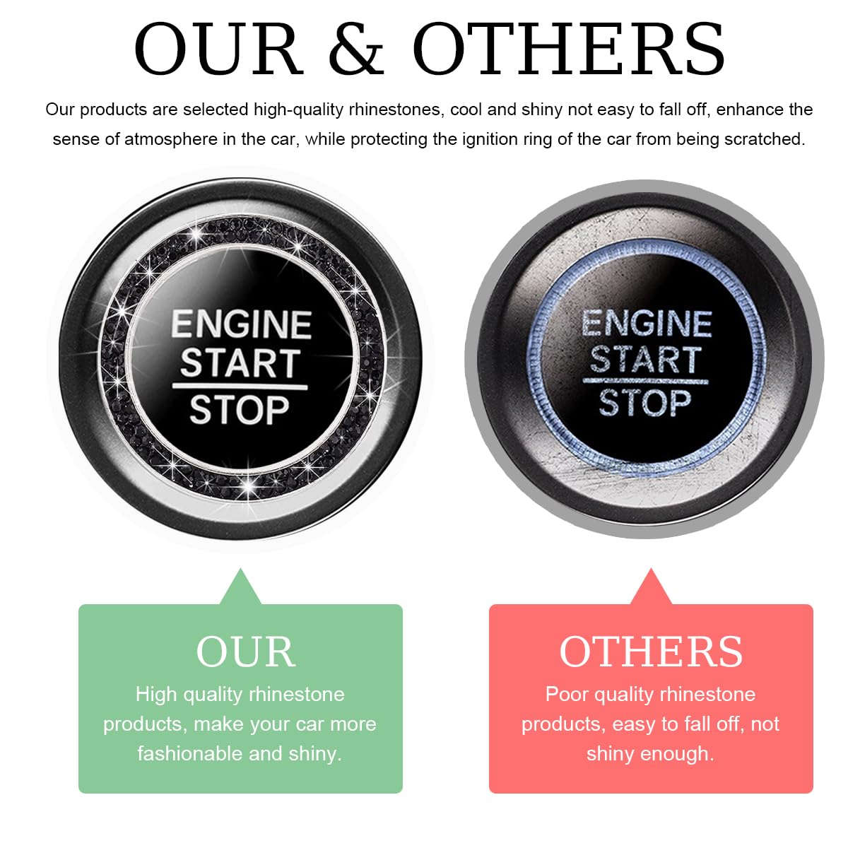Snapklik.com : Gasedin Car Engine Start Stop Decoration Ring, Sparkling ...
