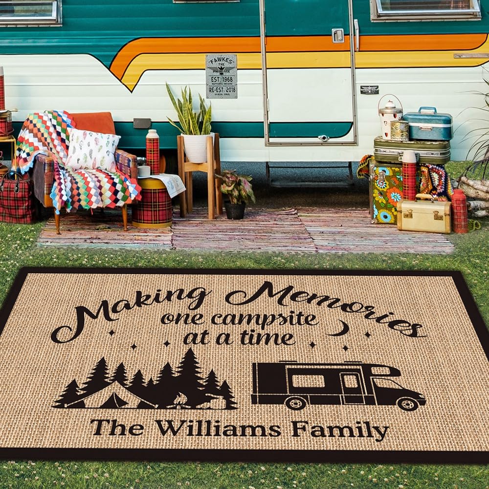 Amazon.com: CafeTime Custom Camping Rug Making Memories RV Trailer ...