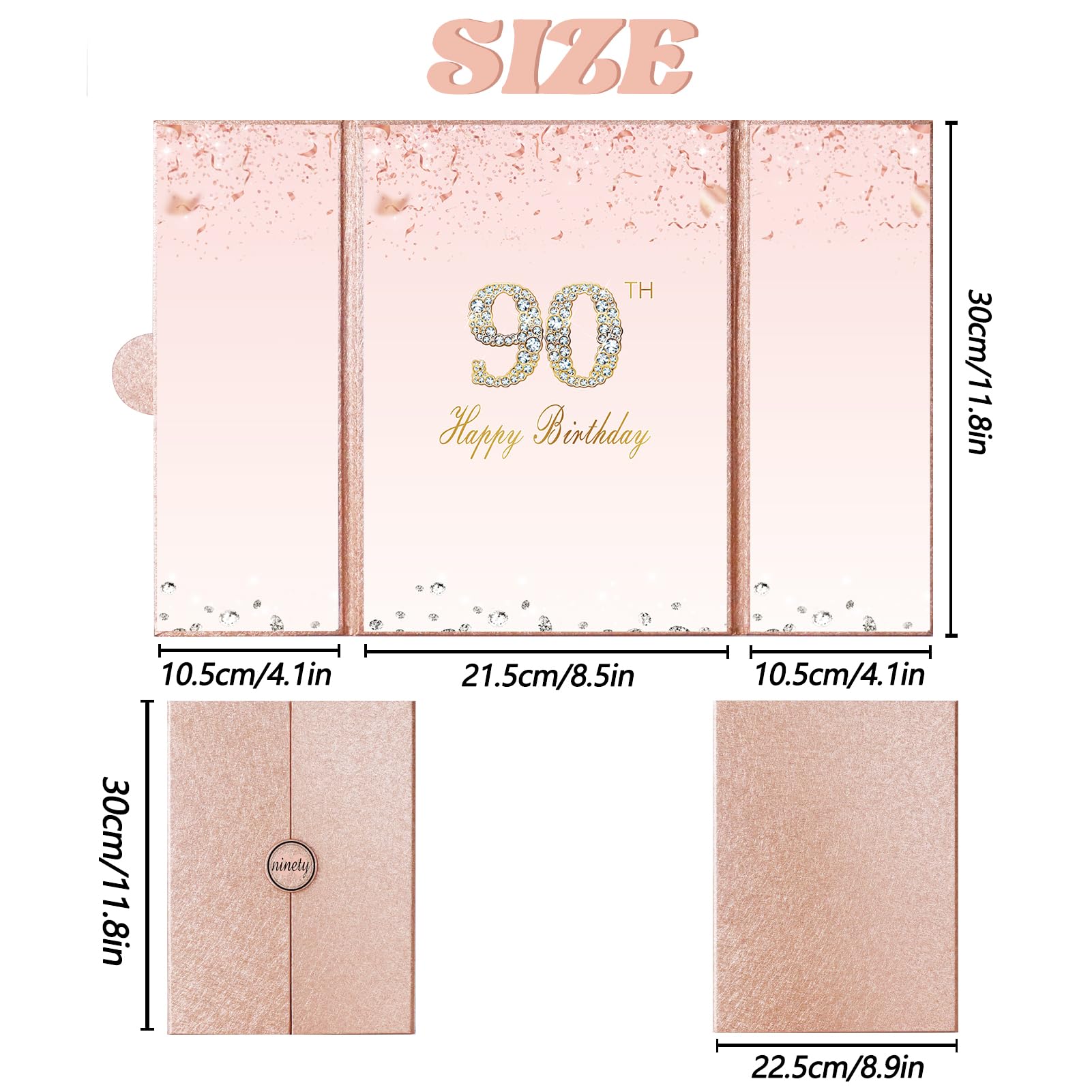 Snapklik.com : Rose Gold 90th Birthday Party Decorations, Creative 90th ...