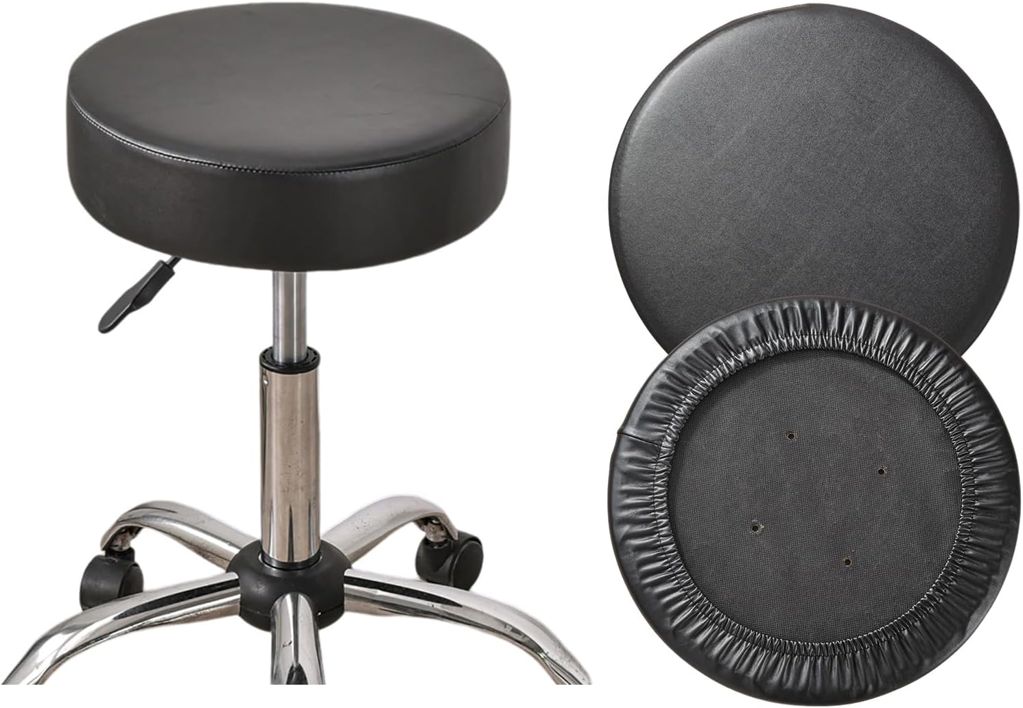 Amazon.com: ALoveTree 2PC 14in Round Bar Stool Cover Watedrproof Faux ...