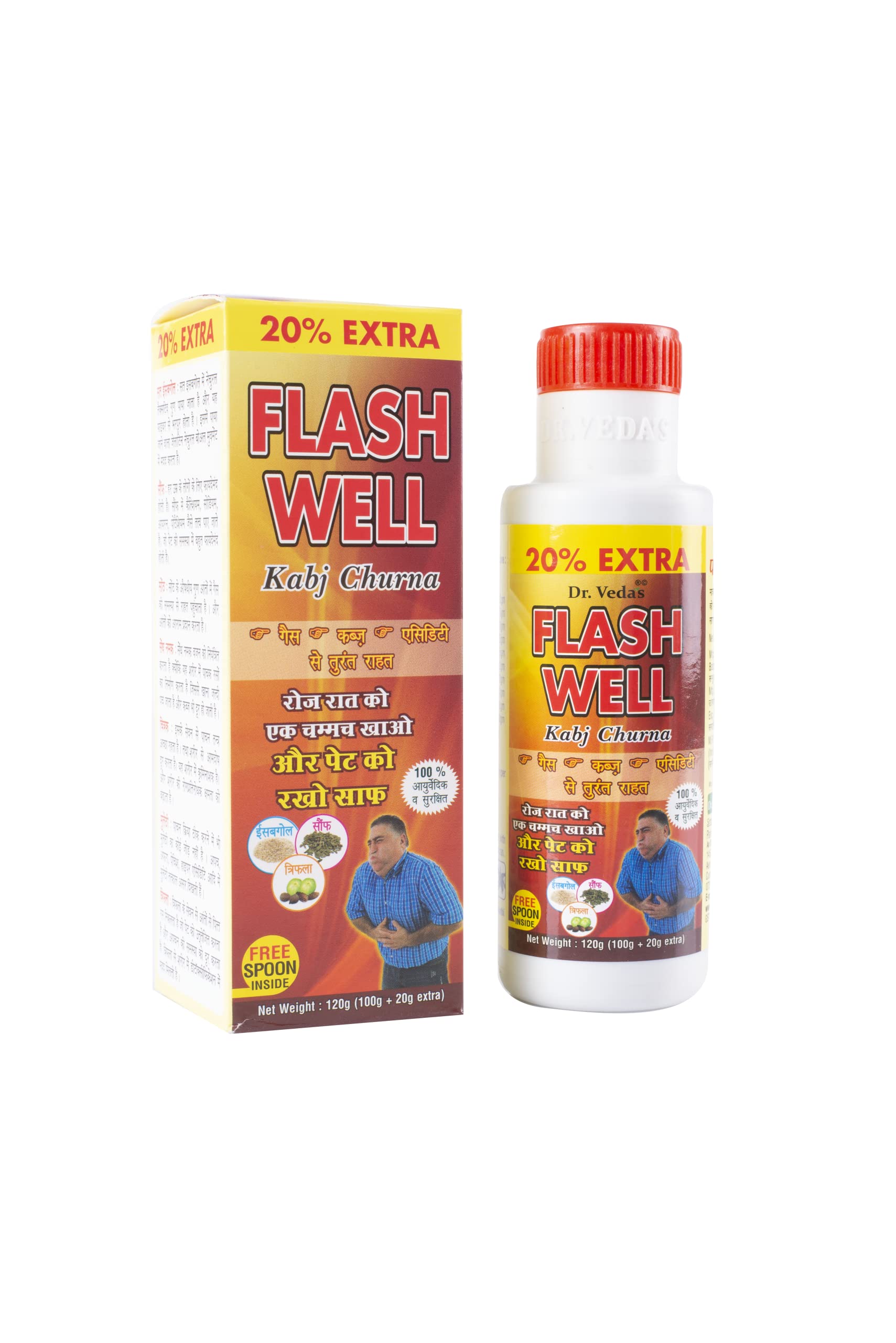 Buy Dr. Veda's Flash Well Constipation Powder Ayurvedic -120gram- Pack ...