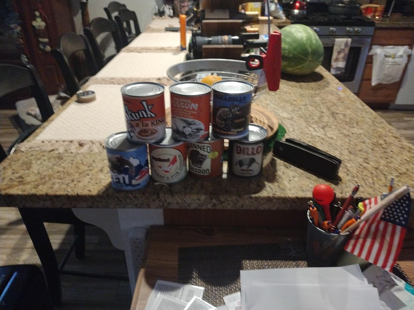 Amazon.com: Six-Pack of Gag Canned Meat: Creamed Possum, Armadillo ...