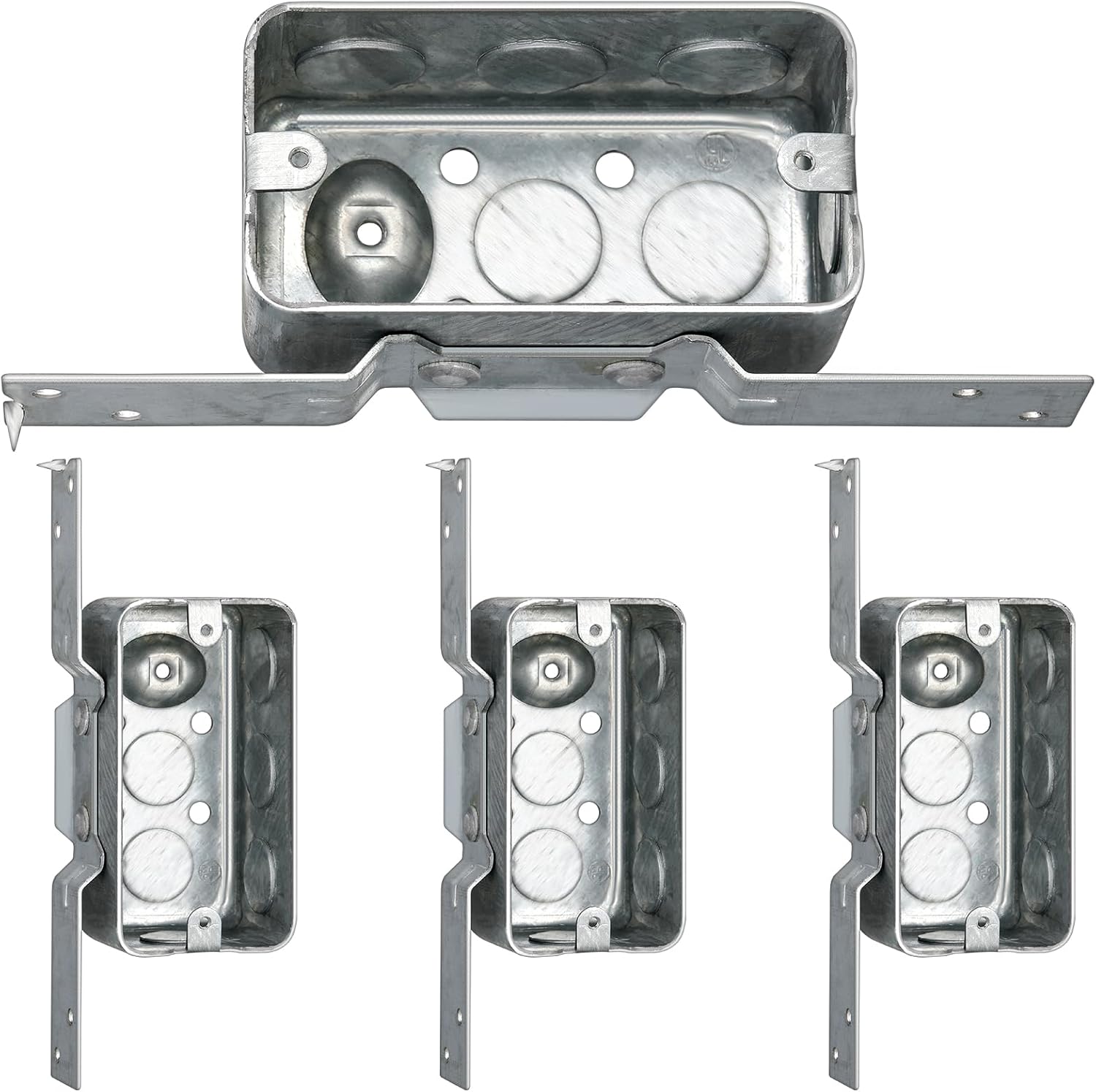 Yaocom 4 cajas de enchufe de pared de metal de profundidad de 1-78 pulgadas, caja práctica de ...