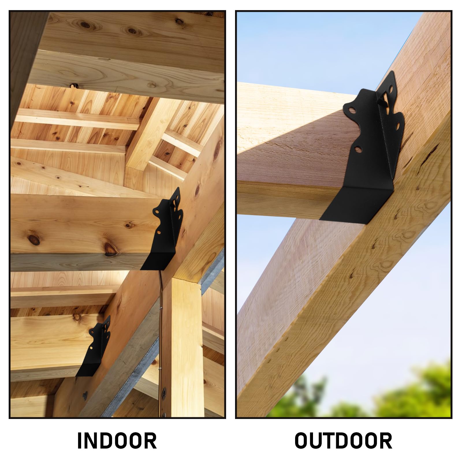 Snapklik.com : 36 Pcs 2x4 Joist Hanger,Q235B Steel Black Powder Coated ...