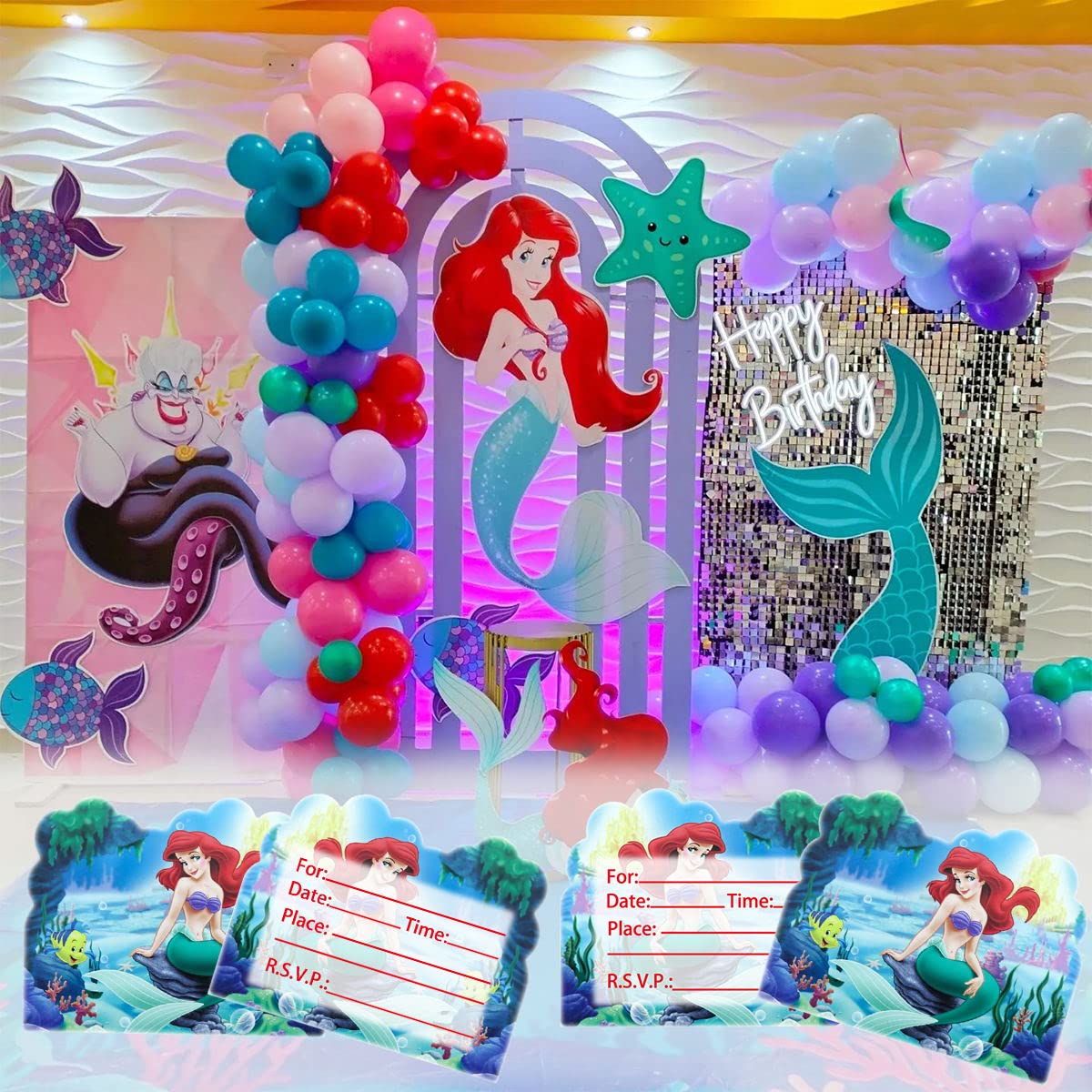 Ariel Birthday Invitations Photo Cards Princess Ariel Birthday